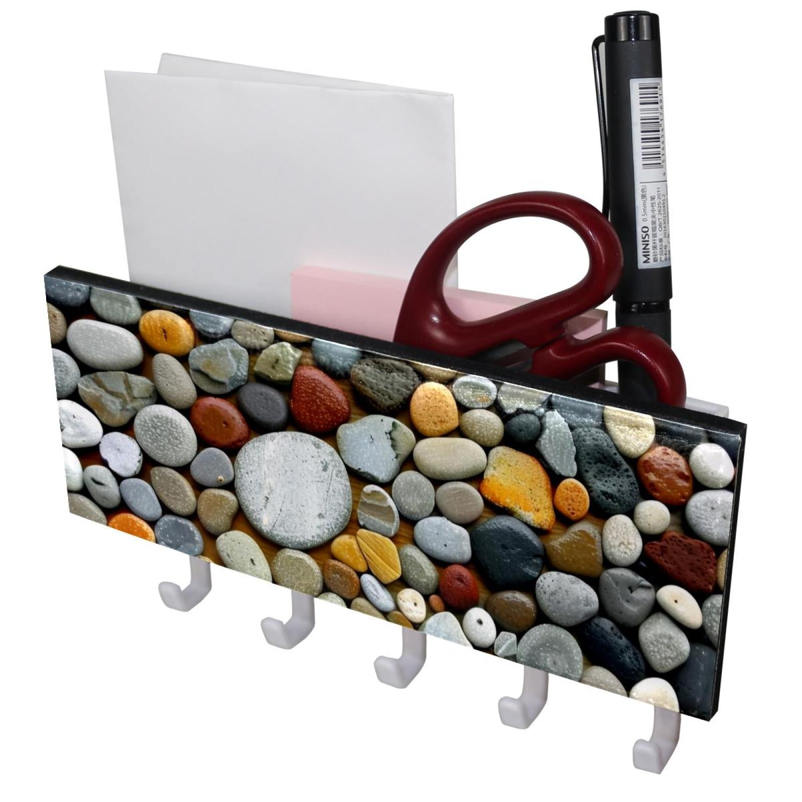 PhooArto Key Holder for Wall Decorative with 5 Key Hooks, Colors Circle ...