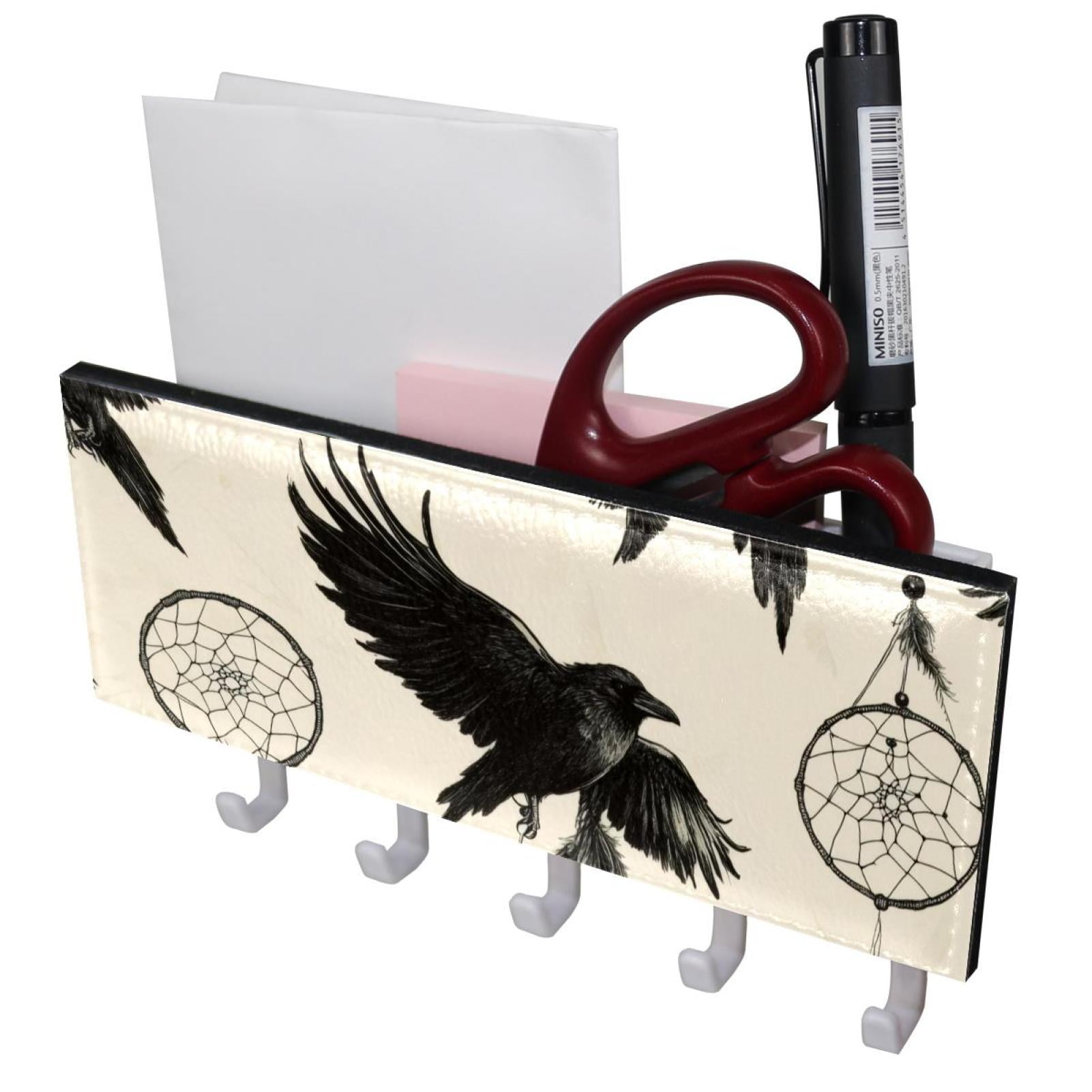 PhooArto Key Holder for Wall Decorative with 5 Key Hooks, Crow and ...