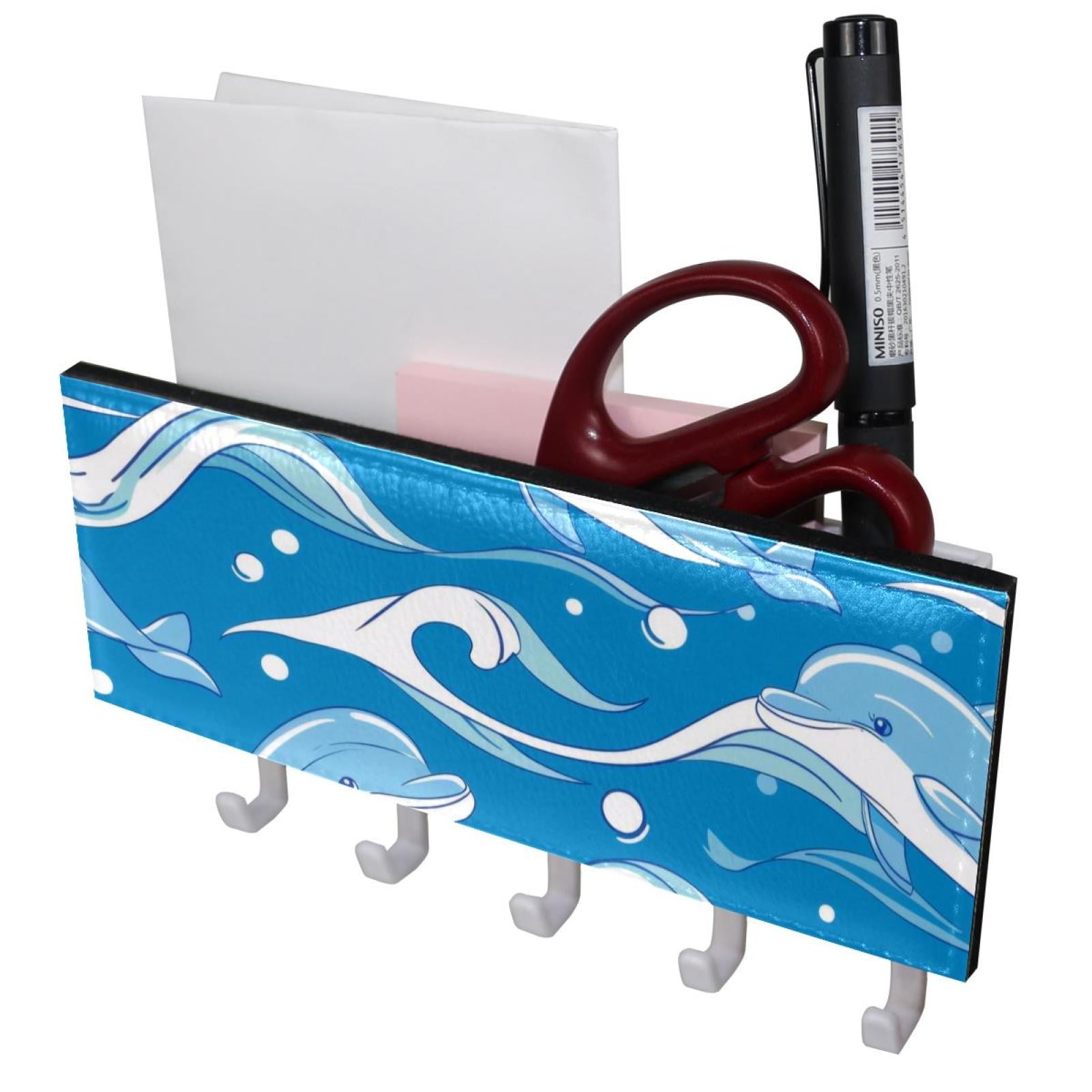 PhooArto Key Holder for Wall Decorative with 5 Key Hooks, Cute Dolphin ...