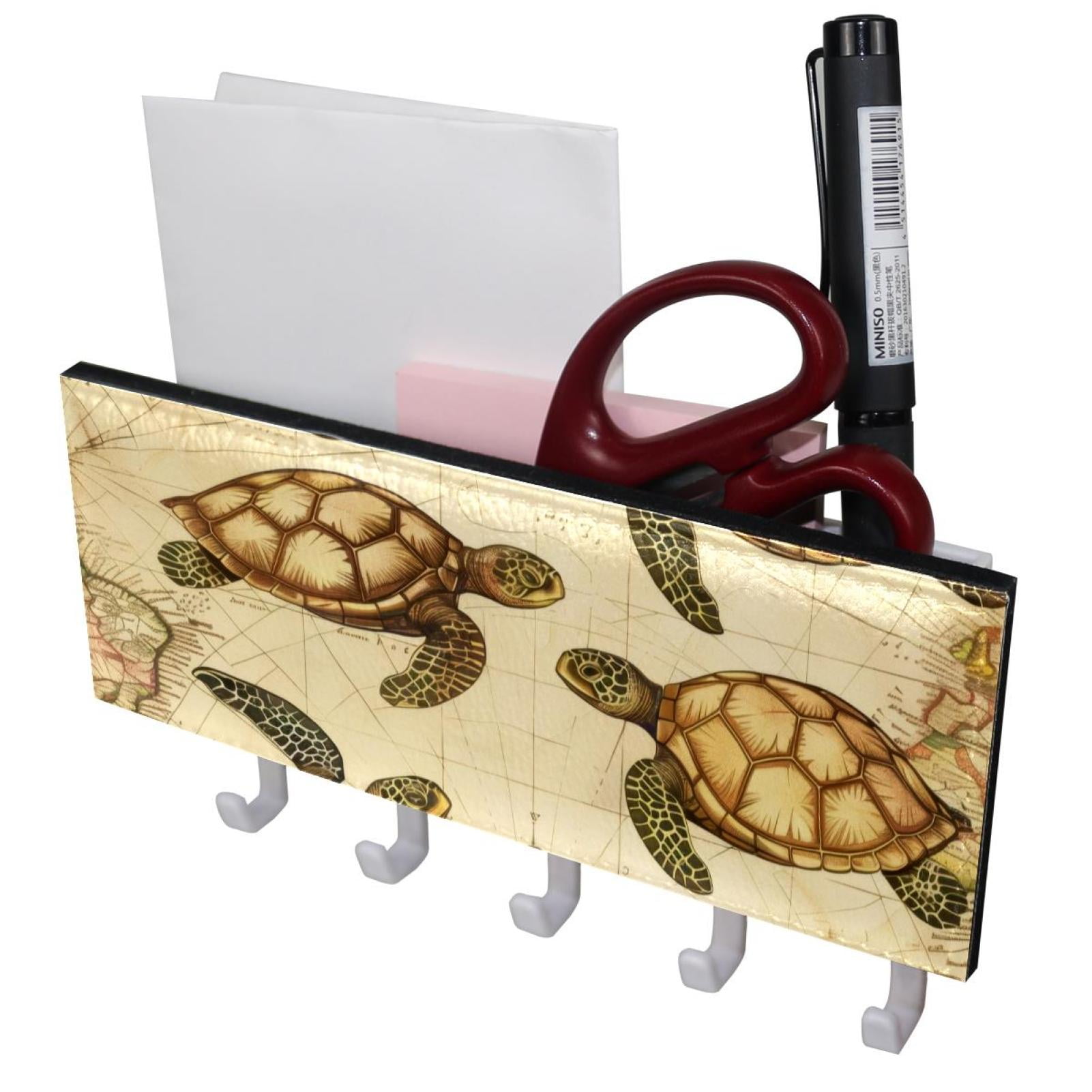 PhooArto Key Holder for Wall Decorative with 5 Key Hooks, Retro Map Sea ...