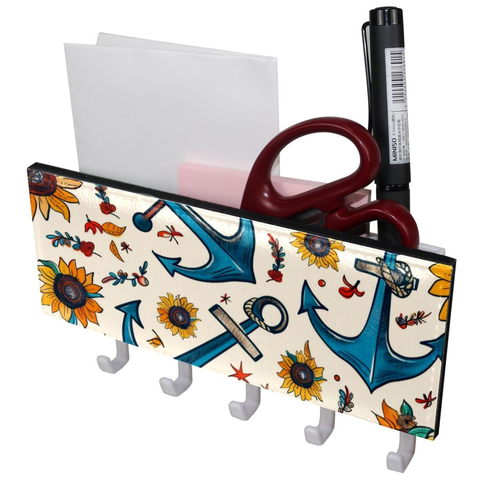 PhooArto Key Holder for Wall Decorative with 5 Key Hooks, Sea Anchors ...