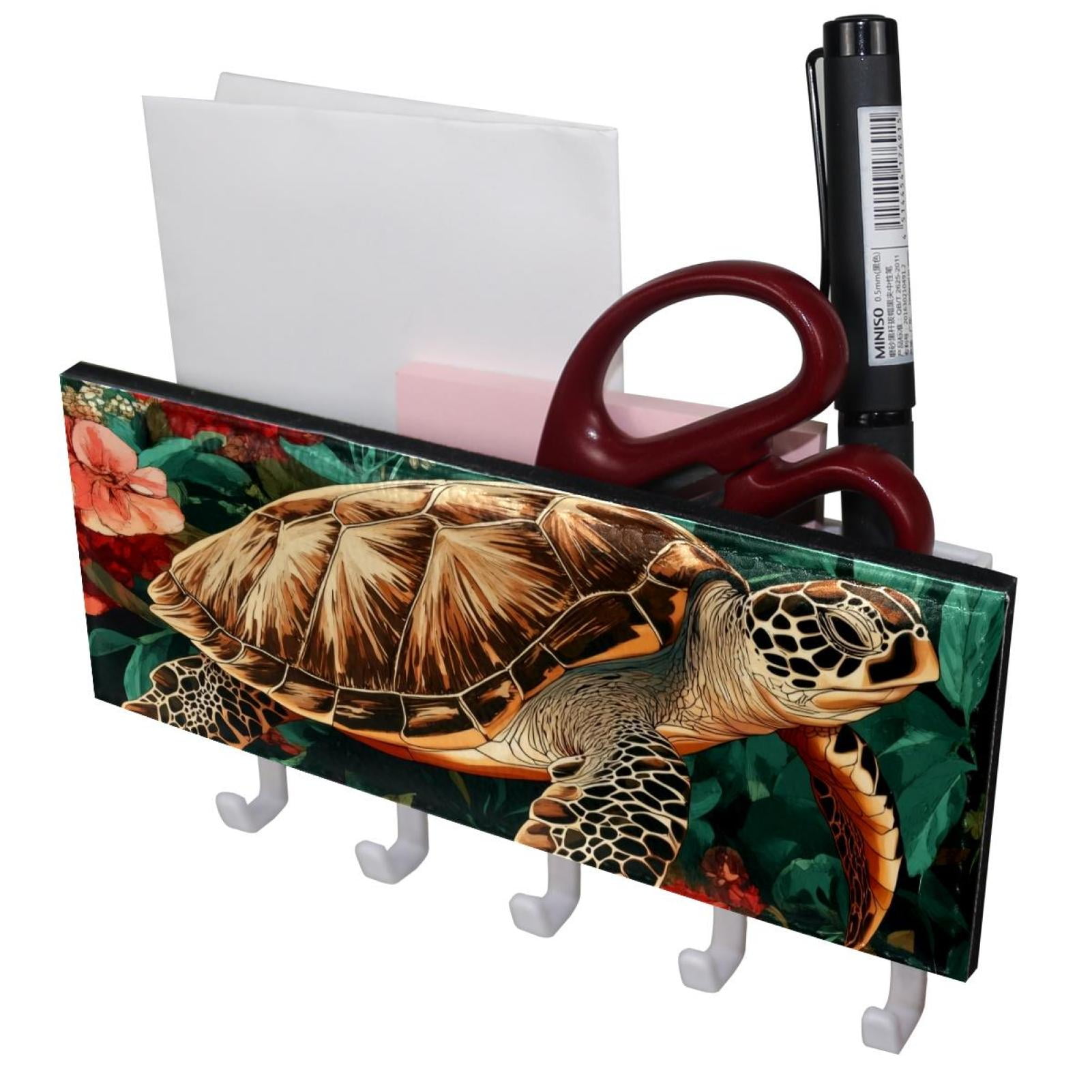 PhooArto Key Holder for Wall Decorative with 5 Key Hooks, Sea Turtles ...