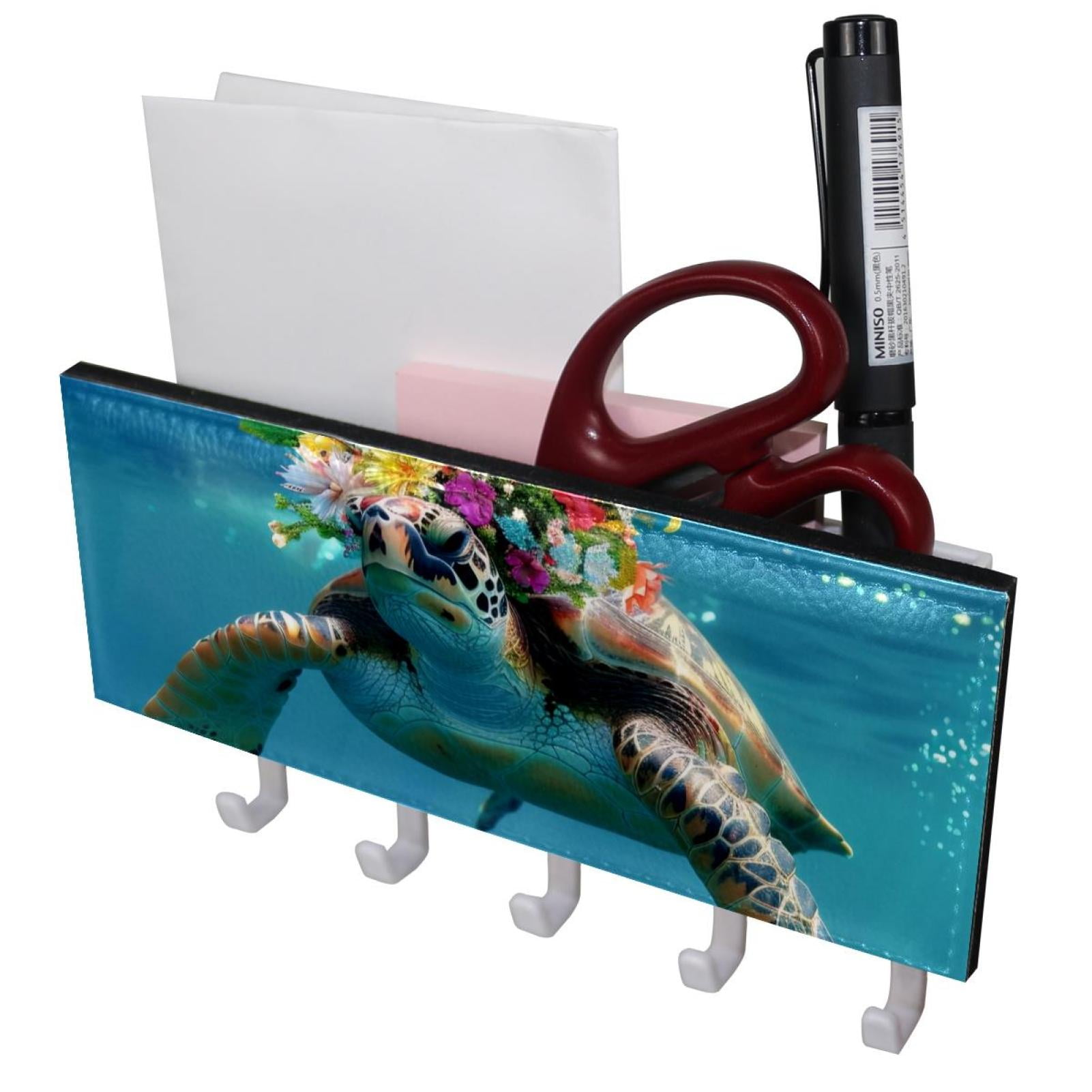 PhooArto Key Holder for Wall Decorative with 5 Key Hooks, Swimming Sea ...