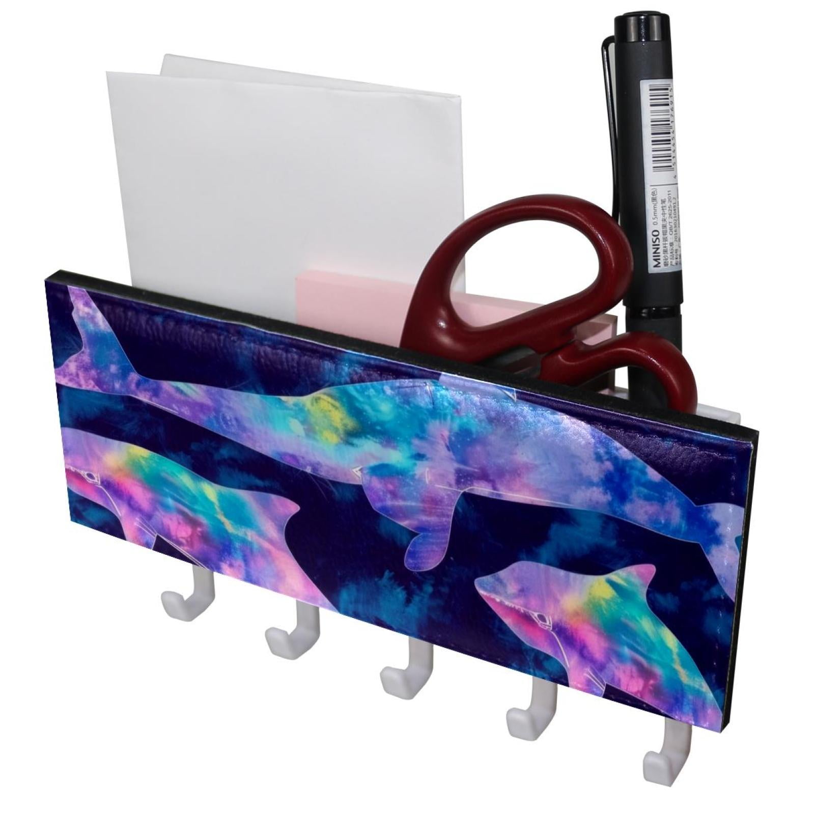 PhooArto Key Holder for Wall Decorative with 5 Key Hooks, Tie Dye Whale ...