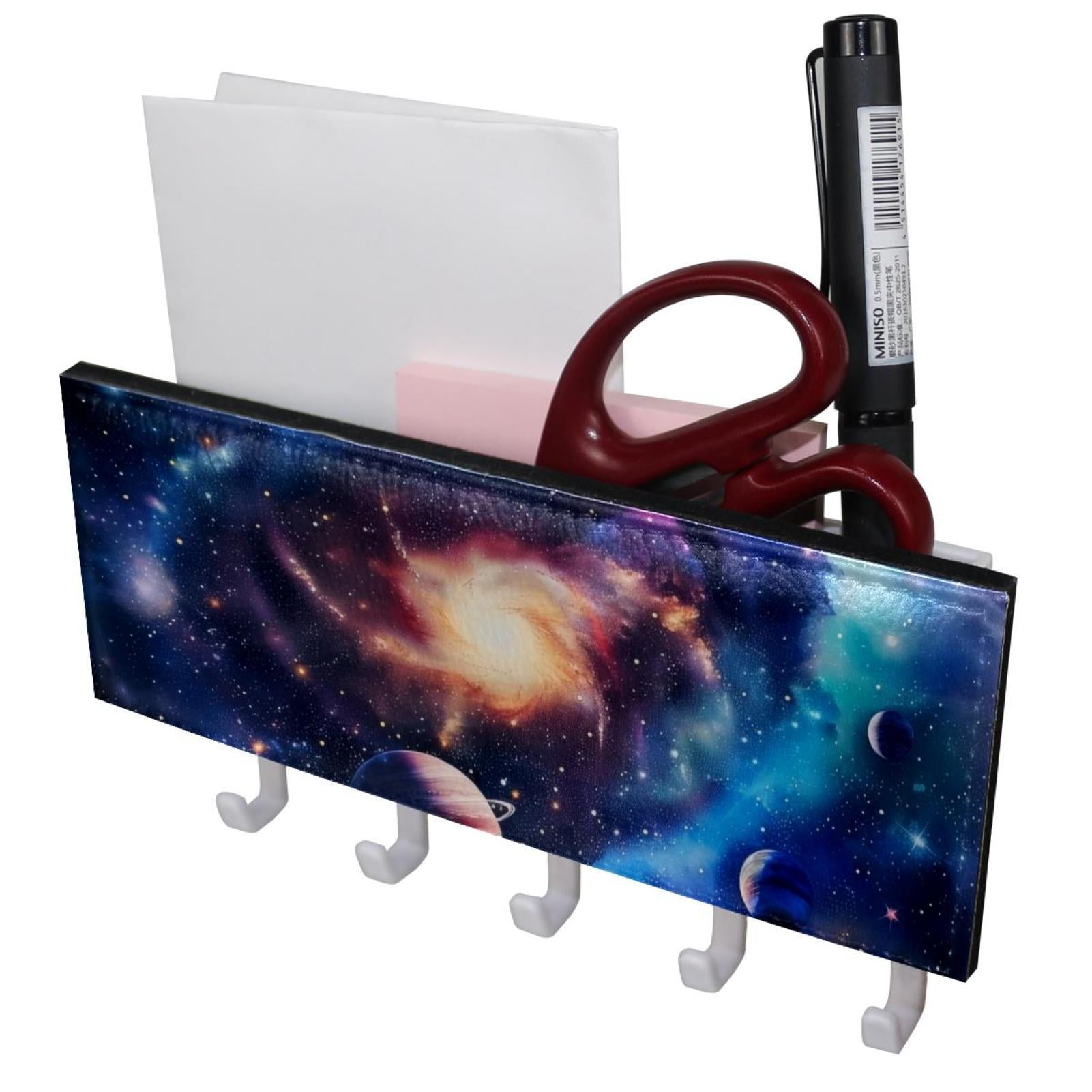 PhooArto Key Holder for Wall Decorative with 5 Key Hooks, Universe ...