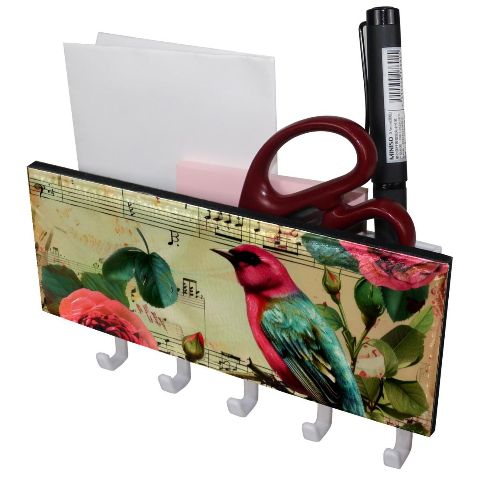 PhooArto Key Holder for Wall Decorative with 5 Key Hooks, Vintage Bird ...