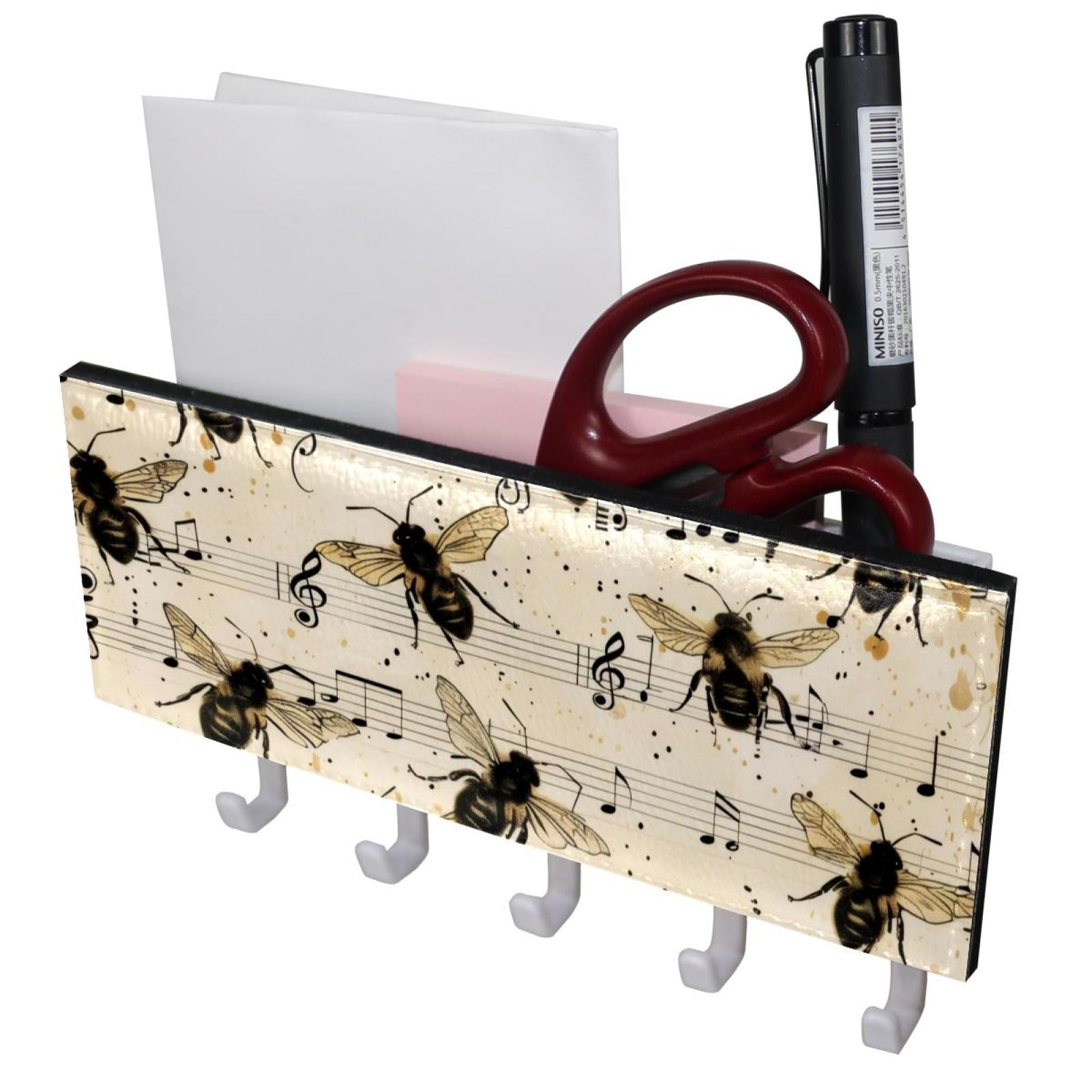 PhooArto Key Holder for Wall Decorative with 5 Key Hooks, Vintage Music ...