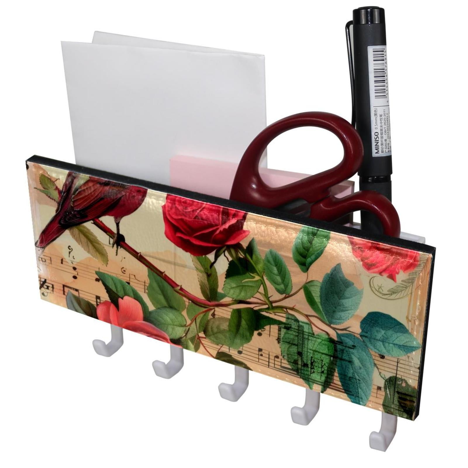 PhooArto Key Holder for Wall Decorative with 5 Key Hooks, Vintage Music ...