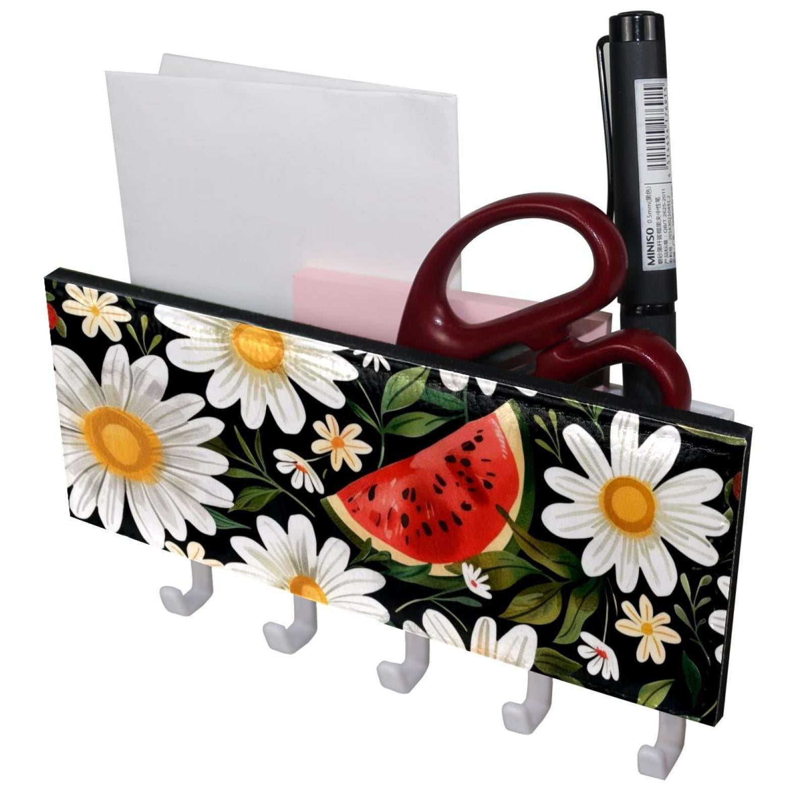 PhooArto Key Holder for Wall Decorative with 5 Key Hooks, Watermelons ...