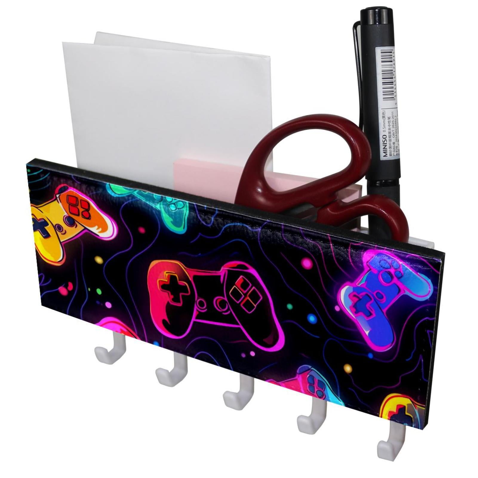 PhooArto Key Holder for Wall Decorative with 5 Key Hooks, Game ...