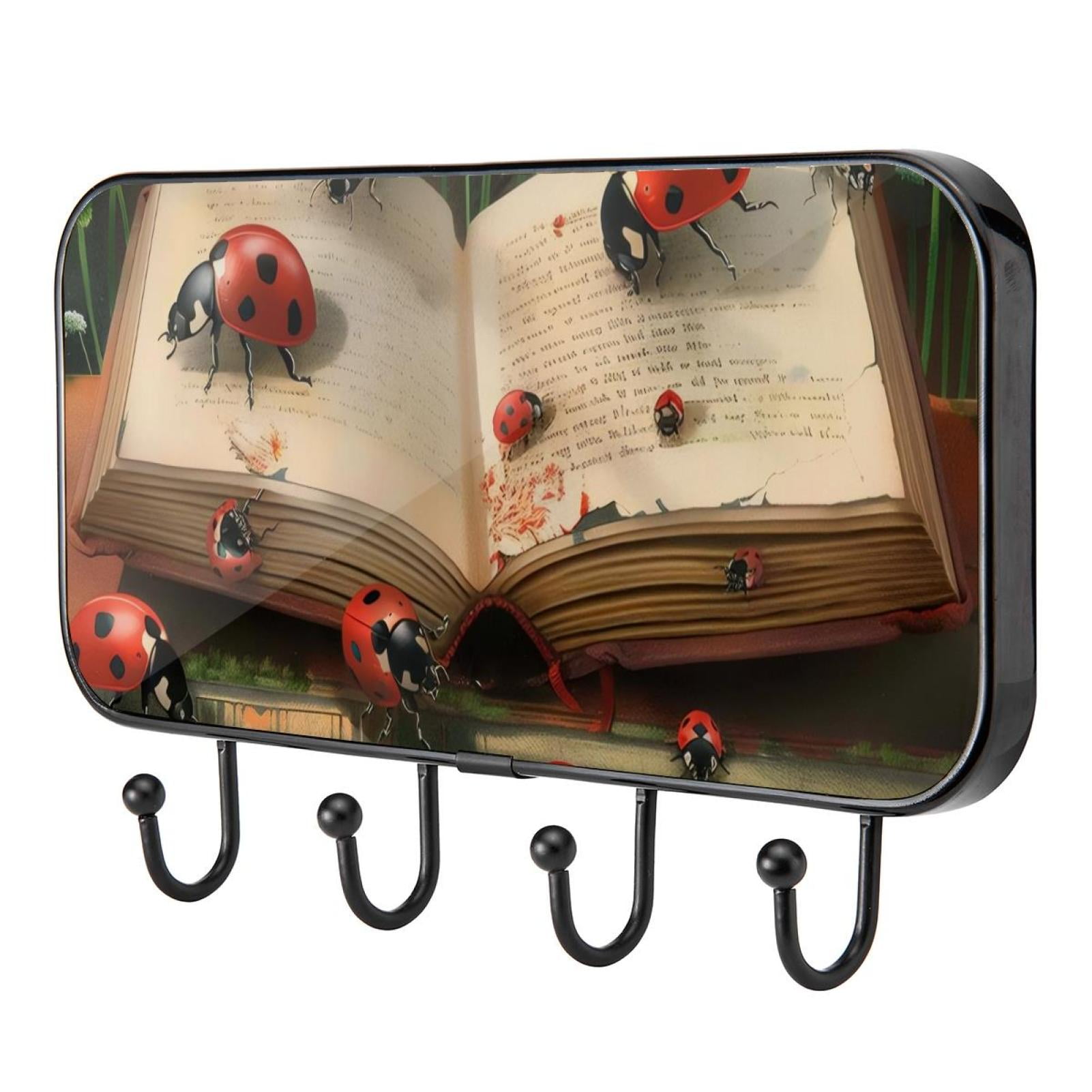 PhooArto Key Holder for Wall Decorative Little Daisy Book Ladybugs Self ...