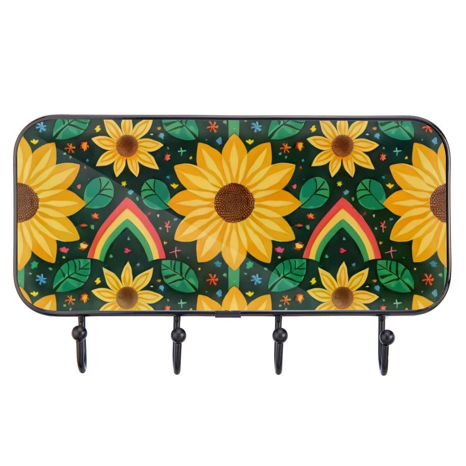 PhooArto Key Holder for Wall Decorative Rainbows Sunflower Pattern Self ...