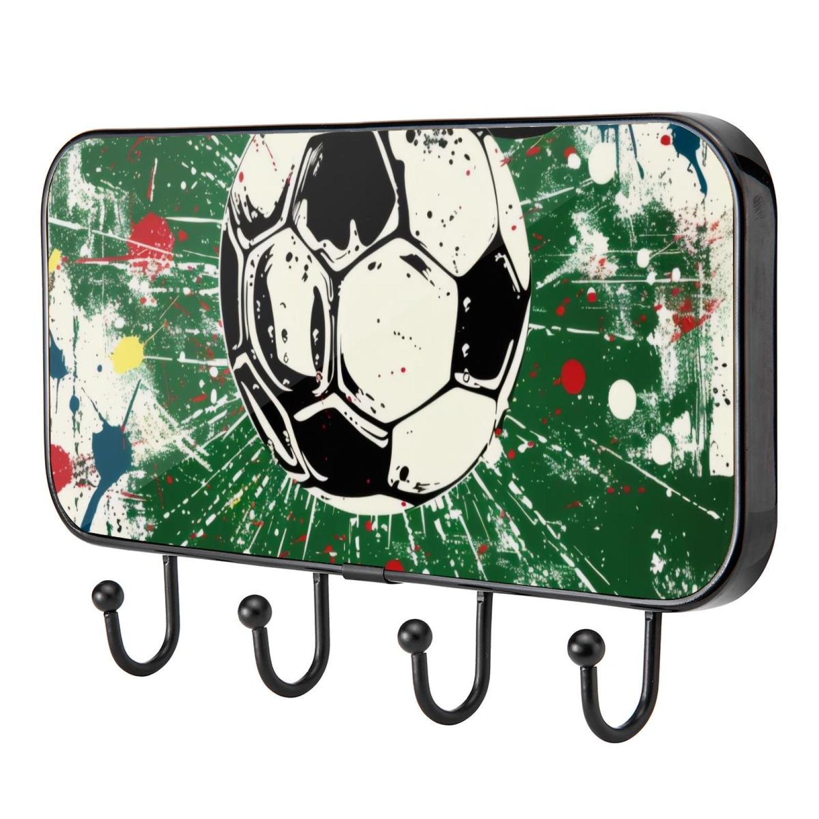 PhooArto Key Holder for Wall Decorative Splashes Soccer Football Self ...