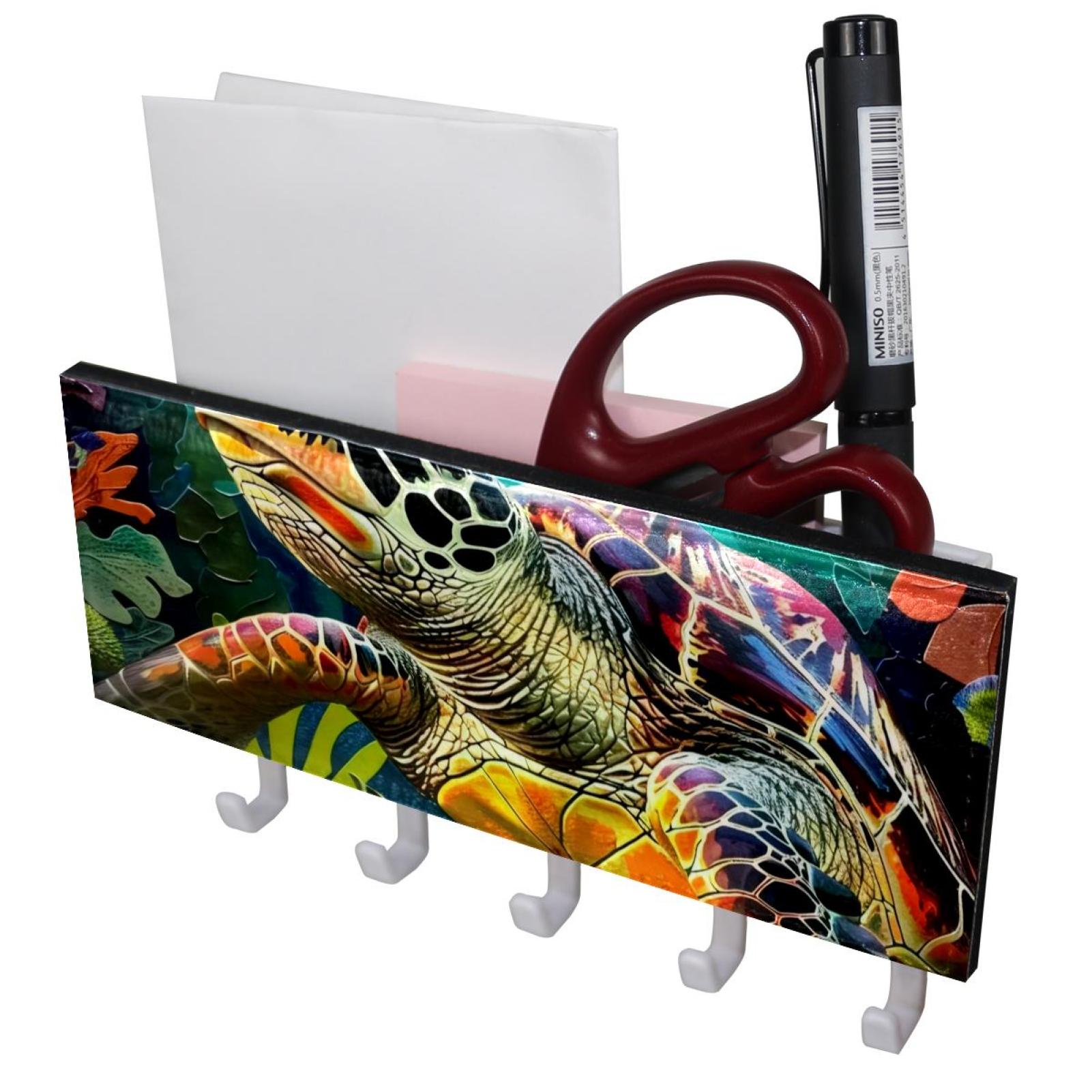 PhooArto Key Holder for Wall Decorative with 5 Key Hooks, Art Colorful ...