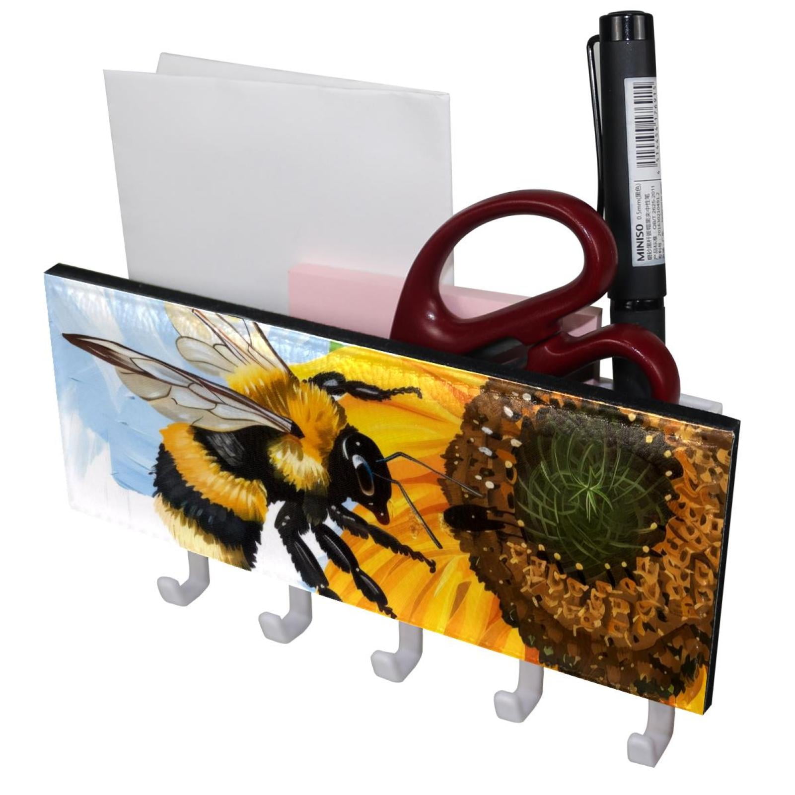 PhooArto Key Holder for Wall Decorative with 5 Key Hooks, Blooming ...