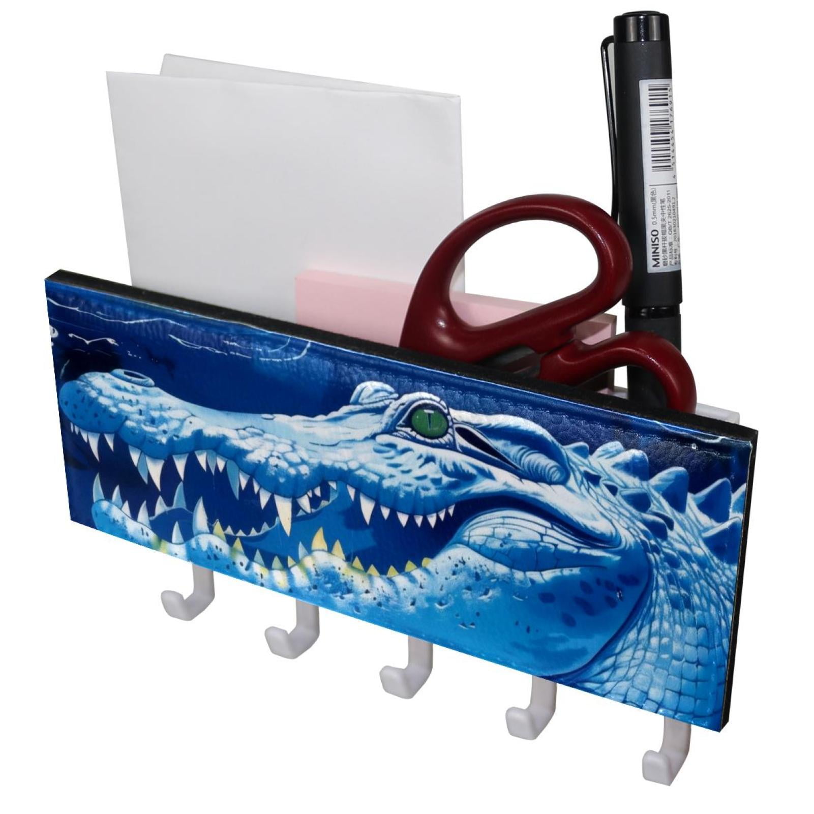PhooArto Key Holder for Wall Decorative with 5 Key Hooks, Blue ...