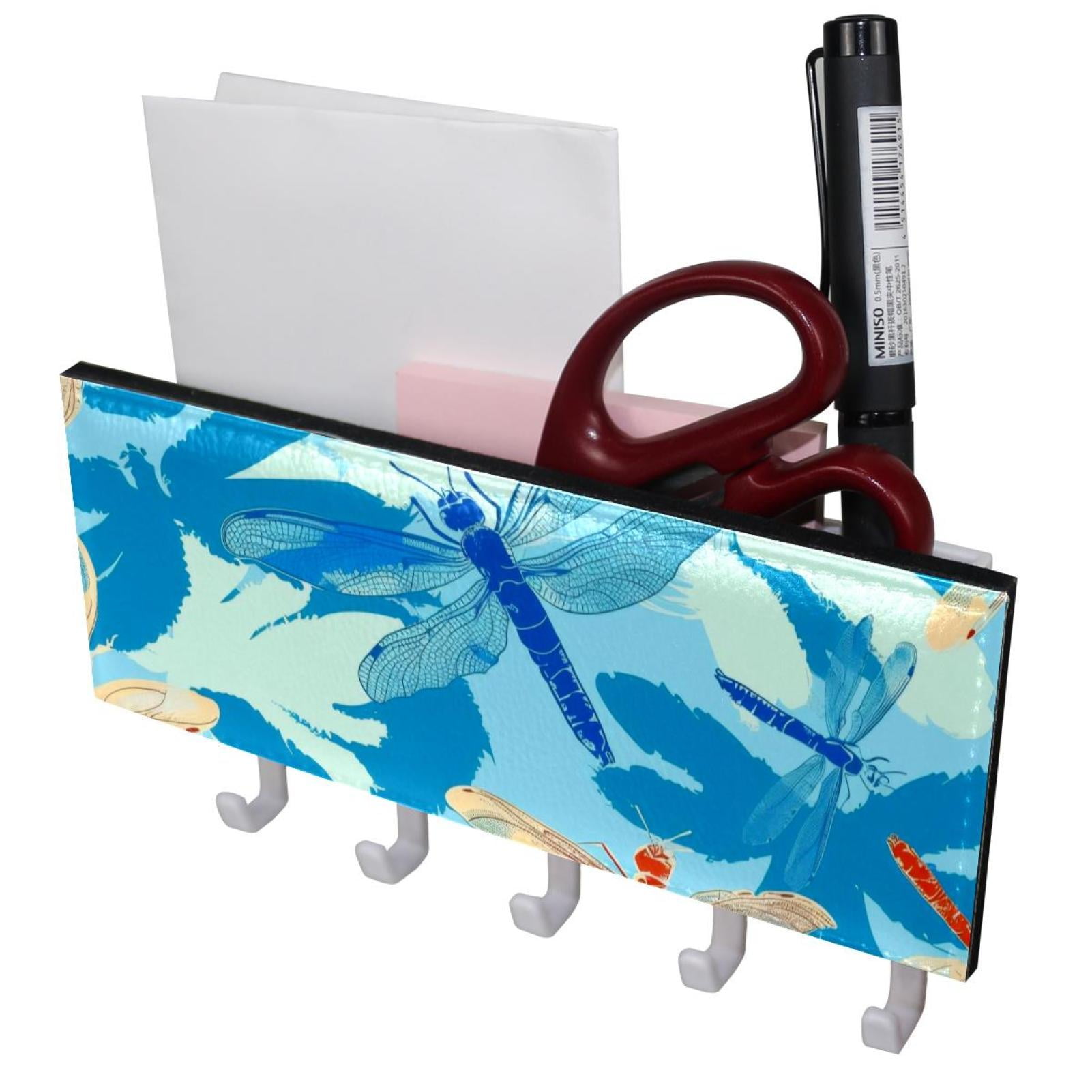 PhooArto Key Holder for Wall Decorative with 5 Key Hooks, Blue ...