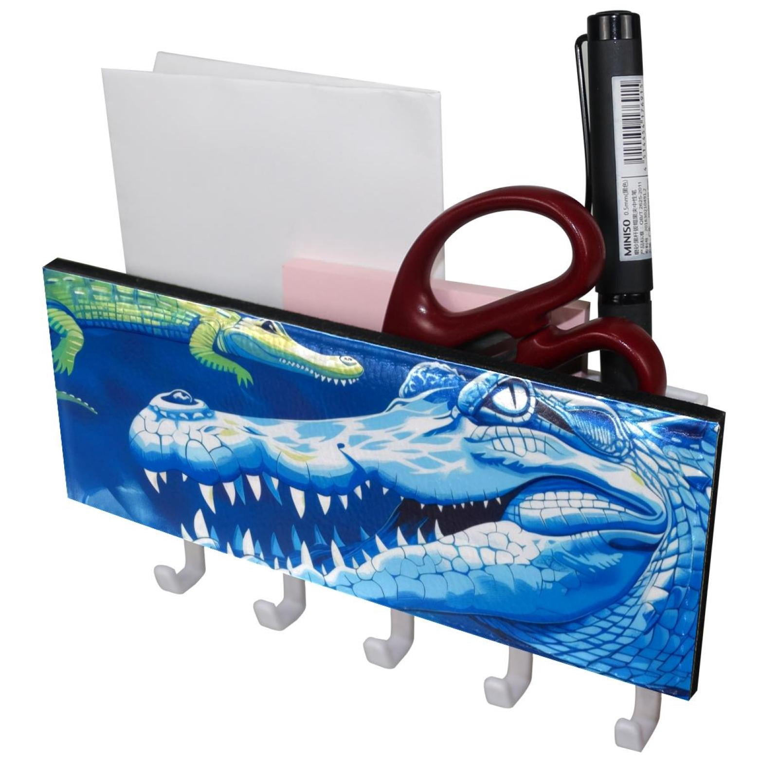 PhooArto Key Holder for Wall Decorative with 5 Key Hooks, Blue Ocean ...