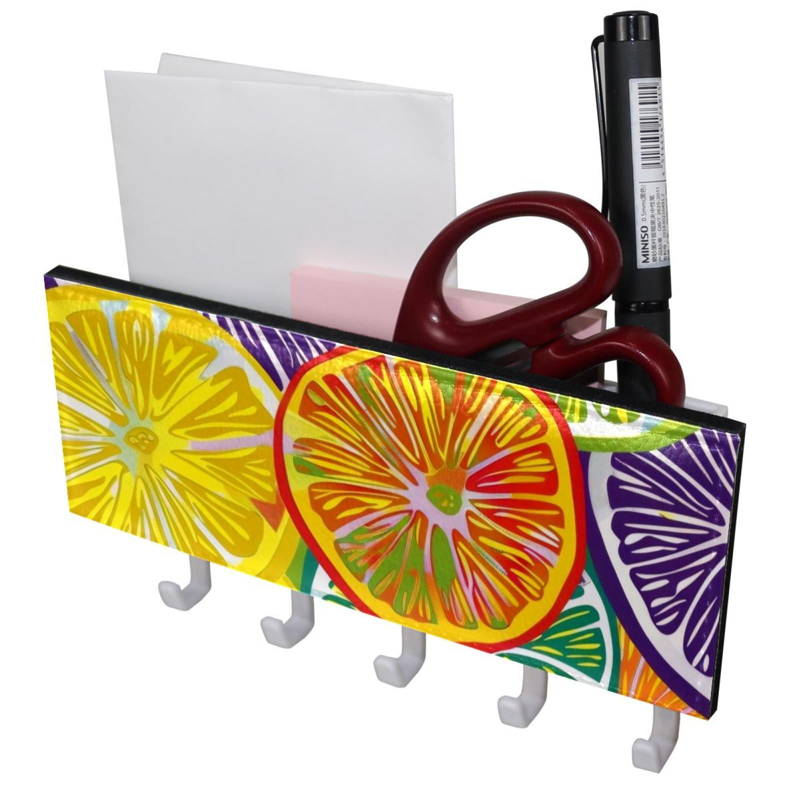 PhooArto Key Holder for Wall Decorative with 5 Key Hooks, Color Lemon ...