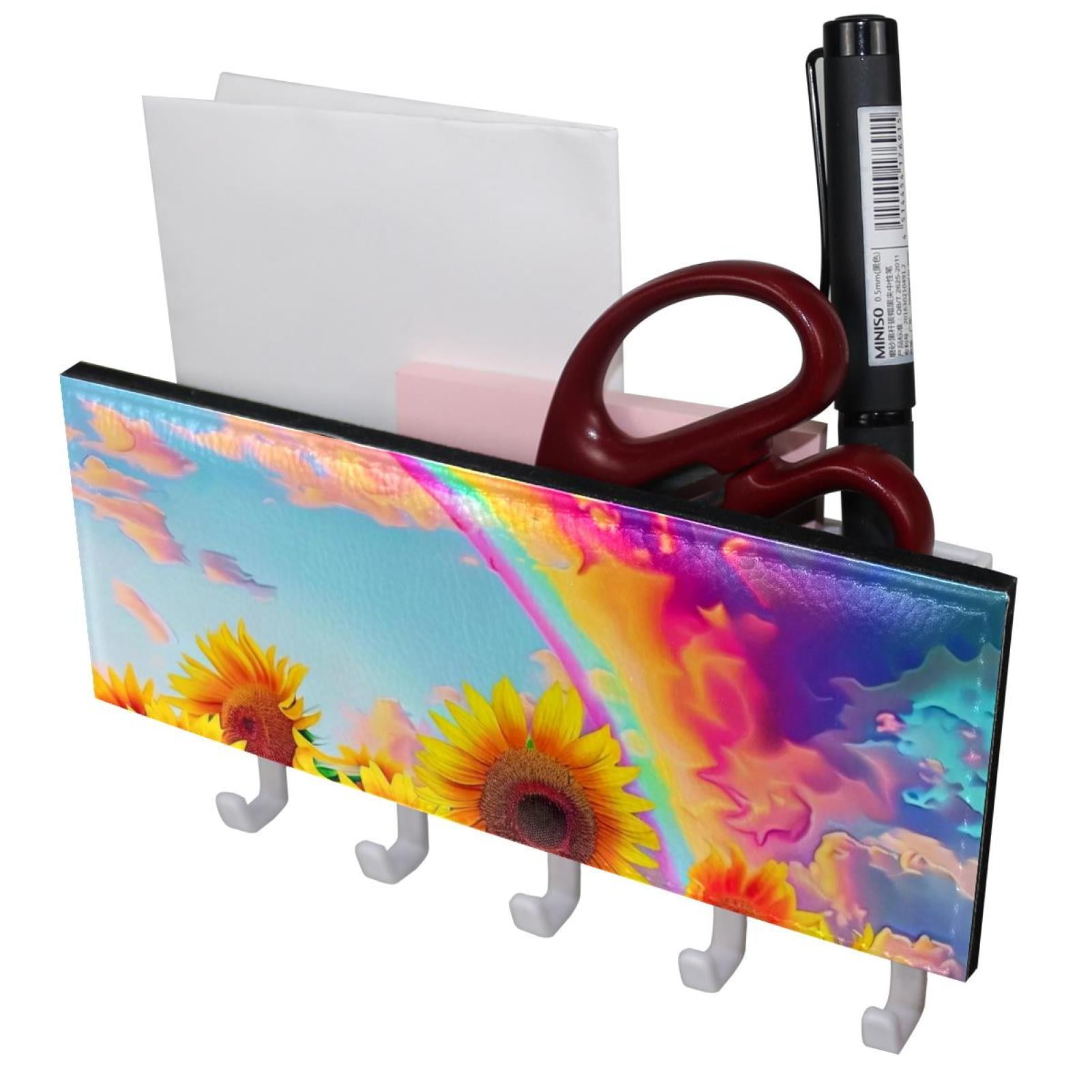 PhooArto Key Holder for Wall Decorative with 5 Key Hooks, Color Rainbow ...