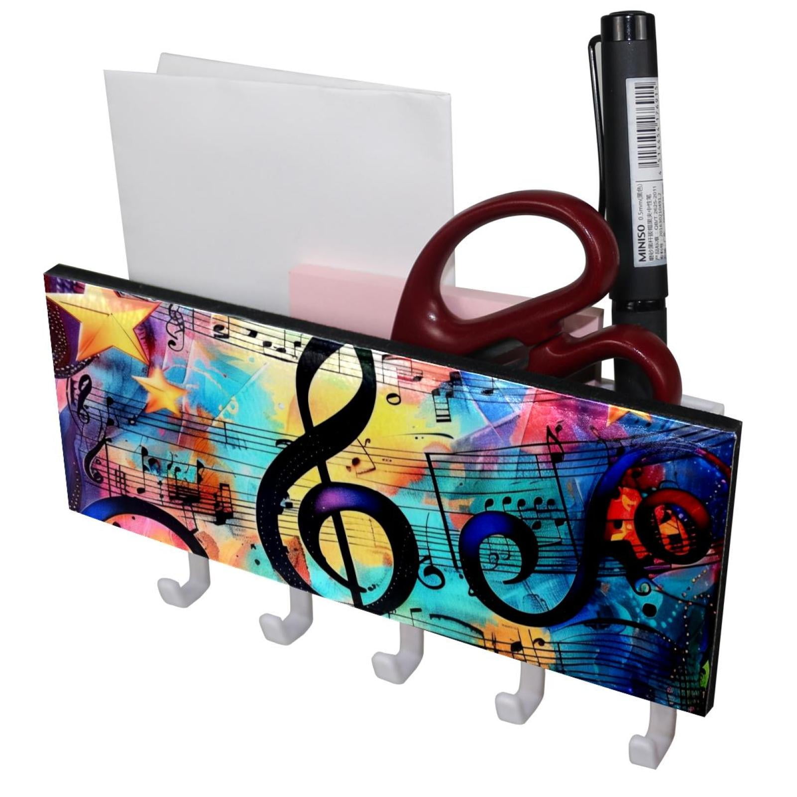 PhooArto Key Holder for Wall Decorative with 5 Key Hooks, Color Stars ...