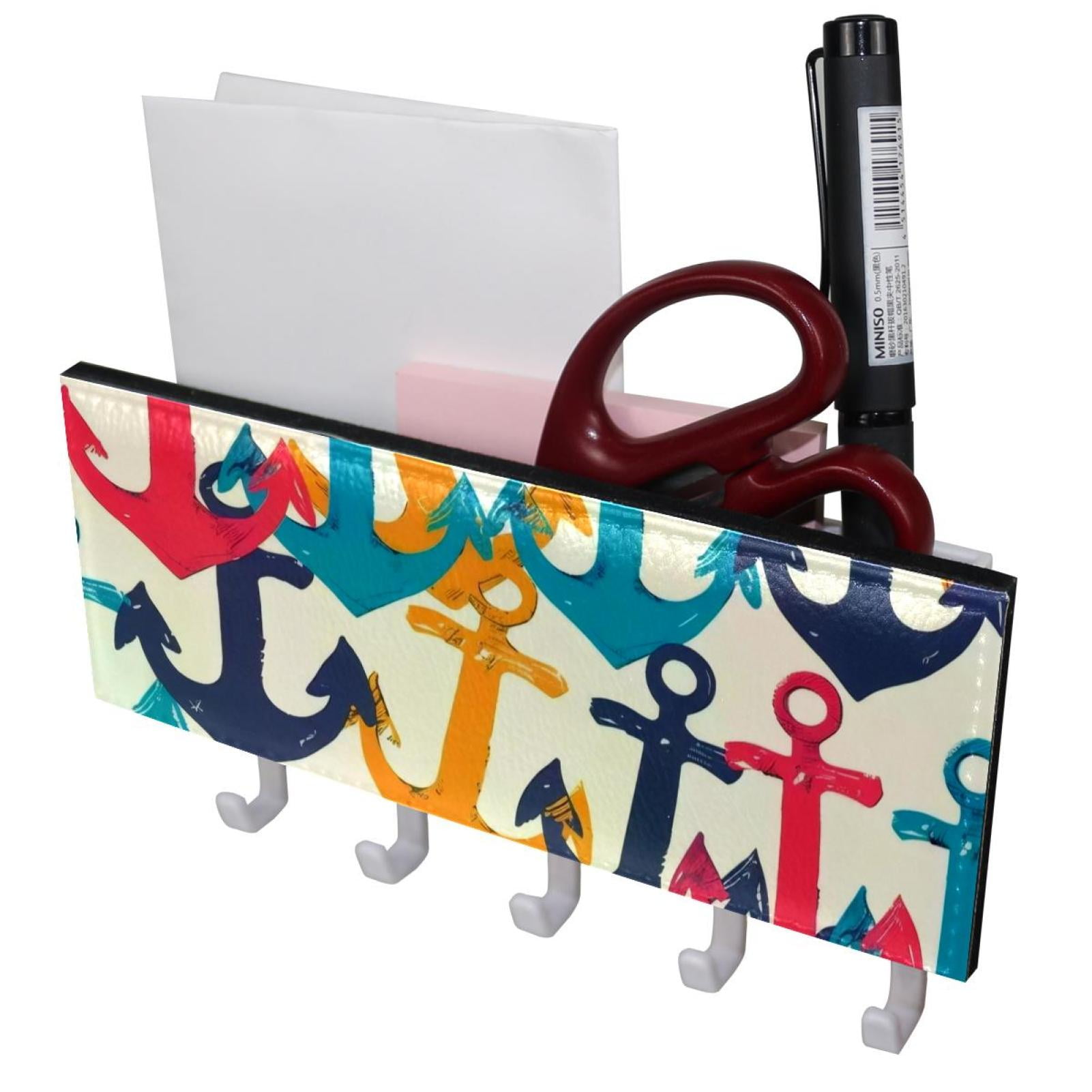 PhooArto Key Holder for Wall Decorative with 5 Key Hooks, Colorful ...