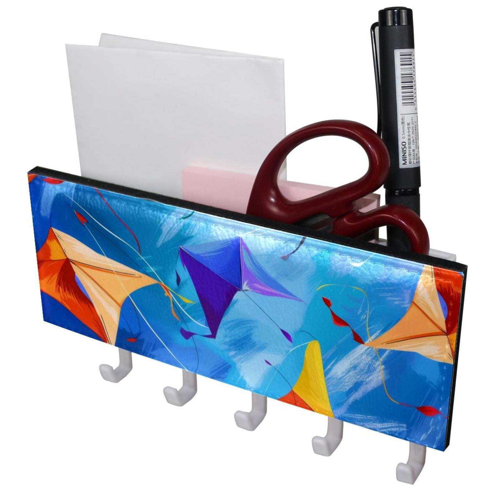 PhooArto Key Holder for Wall Decorative with 5 Key Hooks, Colorful ...