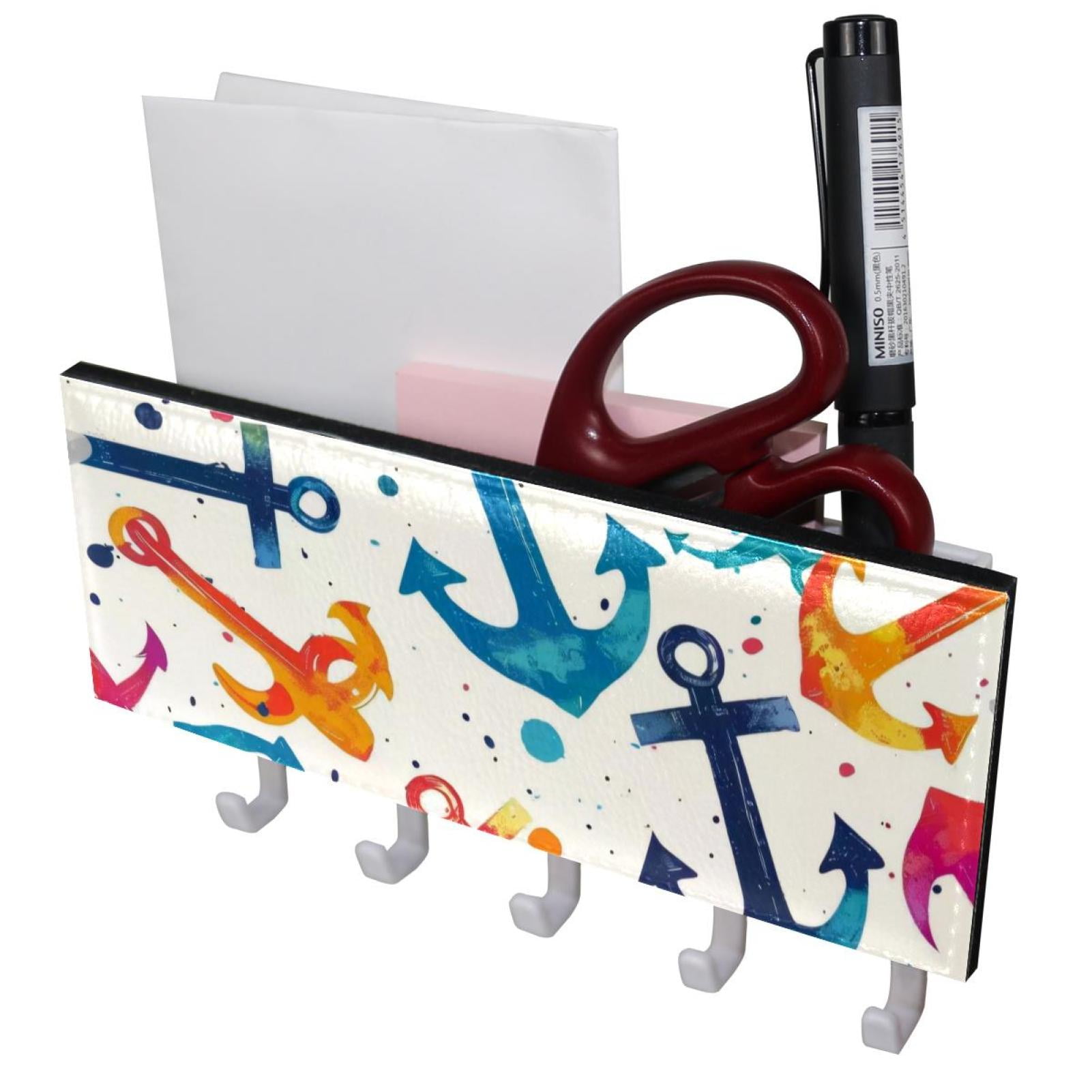 PhooArto Key Holder for Wall Decorative with 5 Key Hooks, Colorful Sea ...