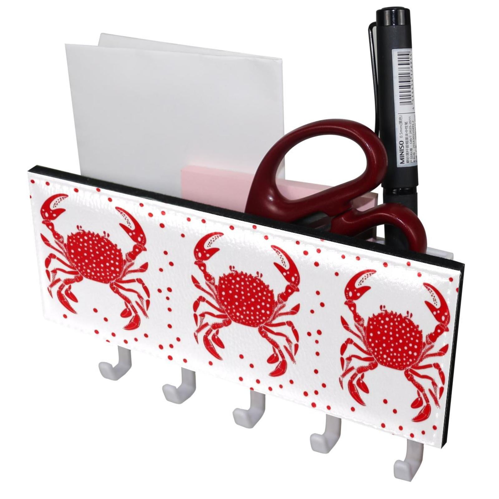PhooArto Key Holder for Wall Decorative with 5 Key Hooks, Crabs and Red ...