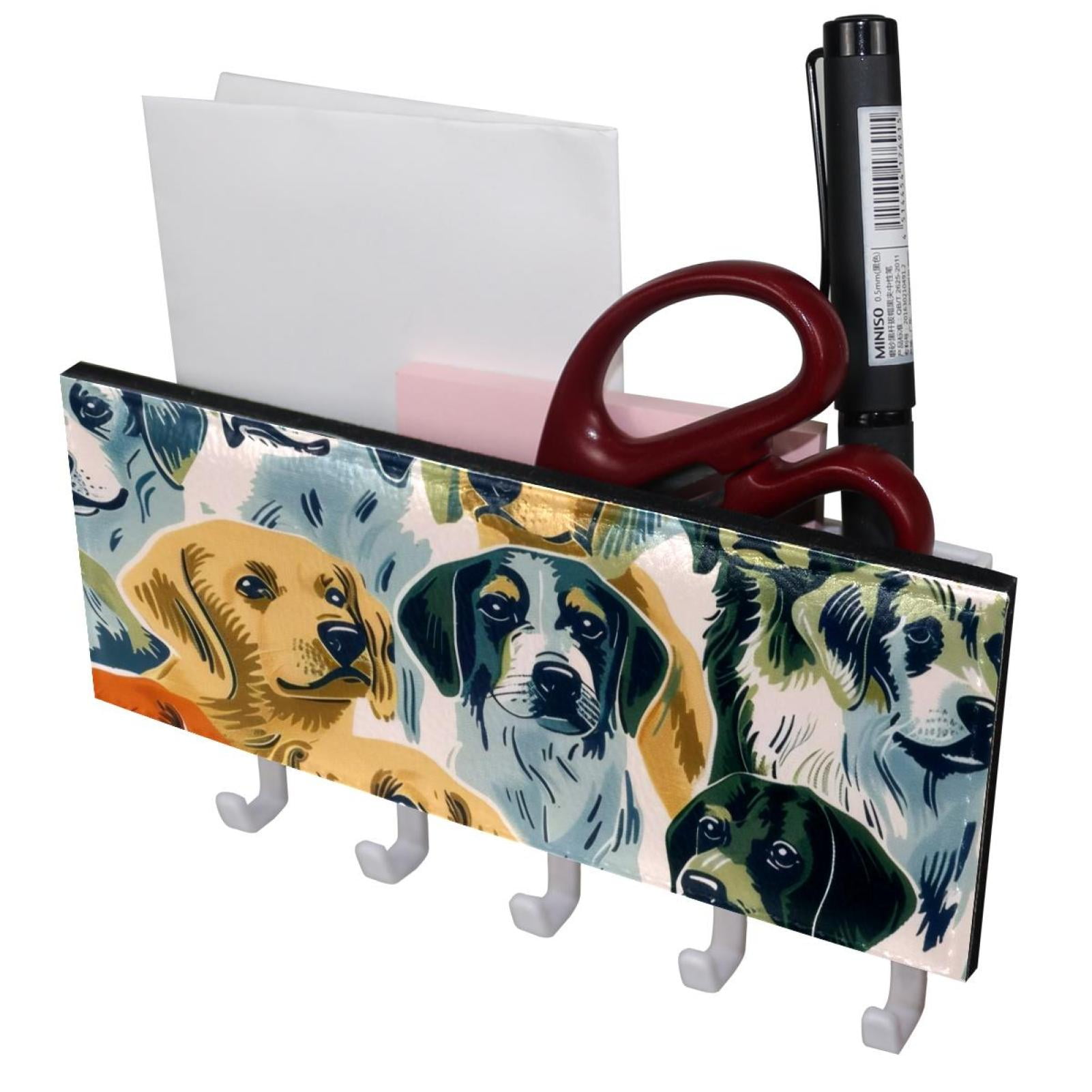 PhooArto Key Holder for Wall Decorative with 5 Key Hooks, Cute Puppy ...