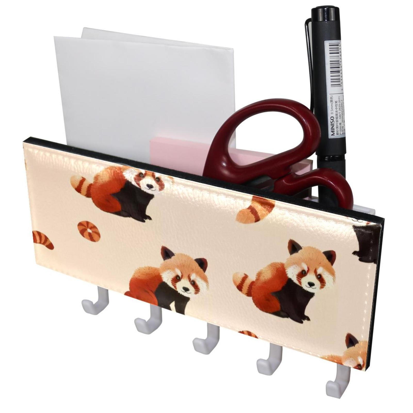 PhooArto Key Holder for Wall Decorative with 5 Key Hooks, Cute Red ...