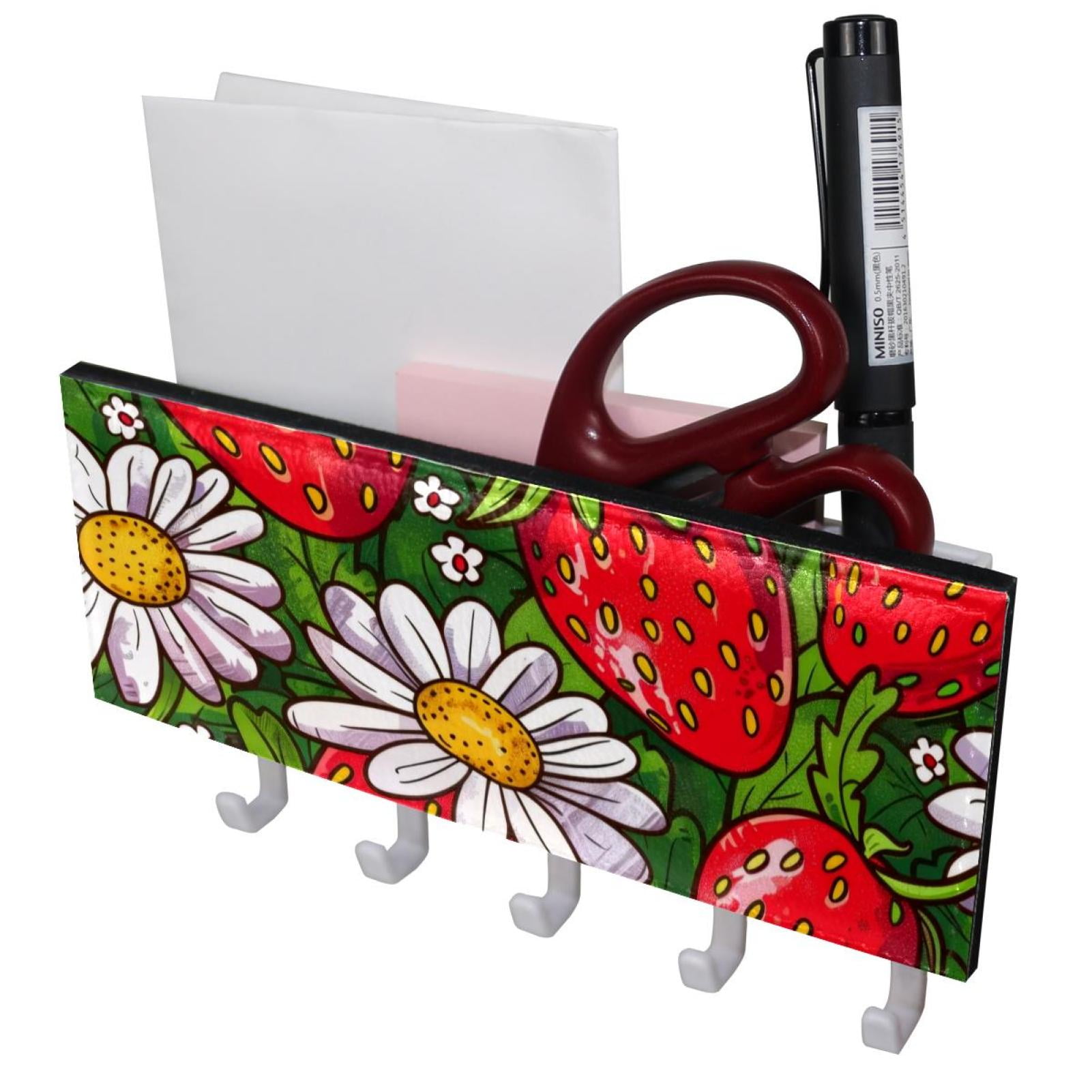 PhooArto Key Holder for Wall Decorative with 5 Key Hooks, Daisy ...
