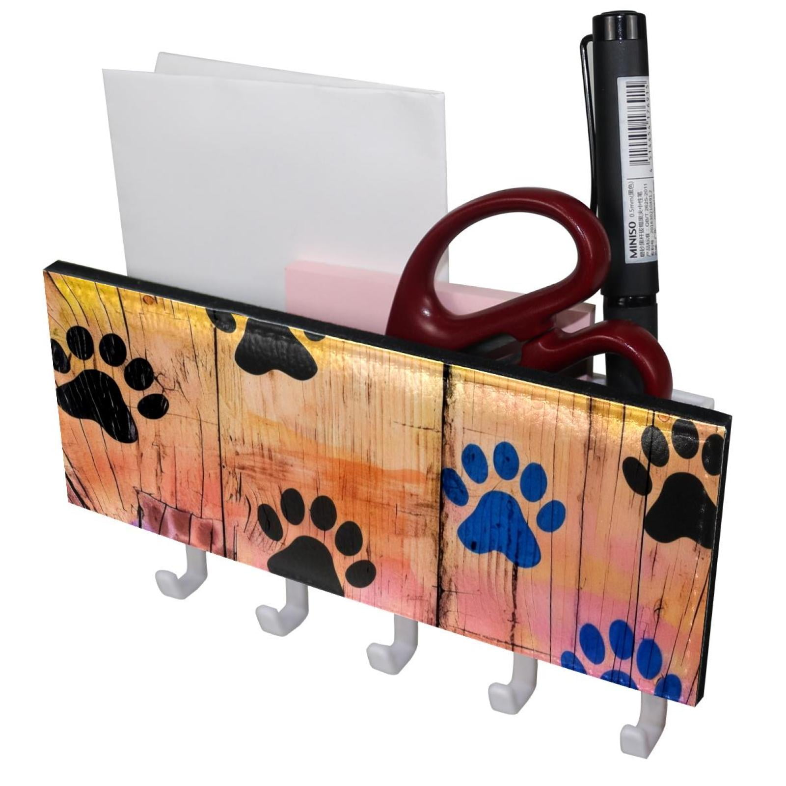 PhooArto Key Holder for Wall Decorative with 5 Key Hooks, Dog Paw ...
