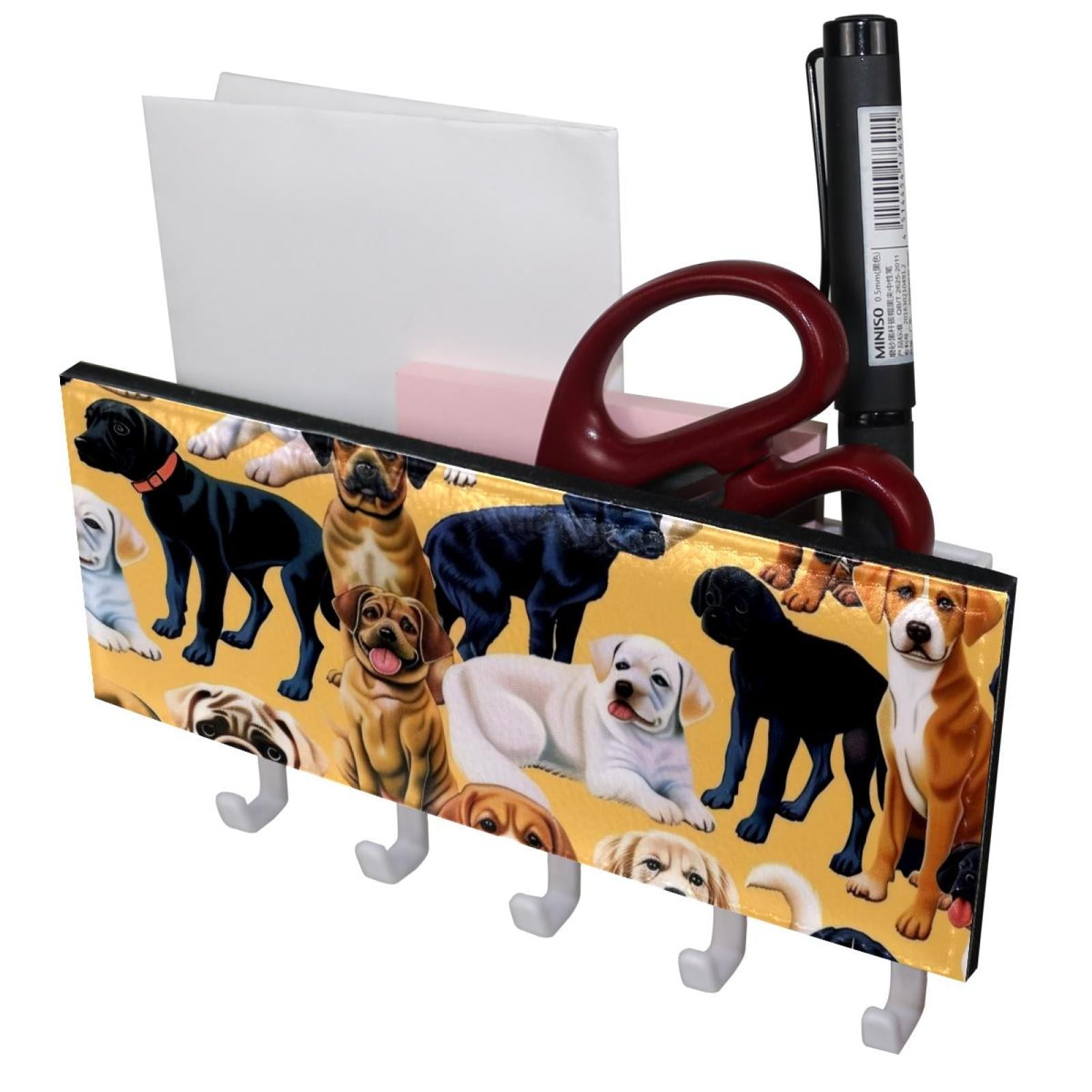 PhooArto Key Holder for Wall Decorative with 5 Key Hooks, Dogs Puppy ...