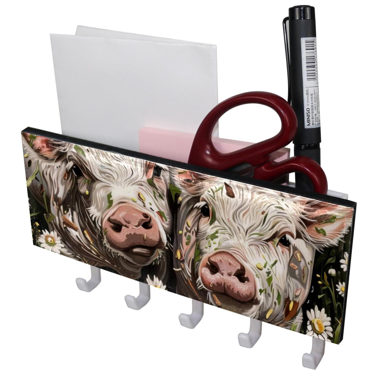 PhooArto Key Holder for Wall Decorative with 5 Key Hooks, Farm Pigs ...