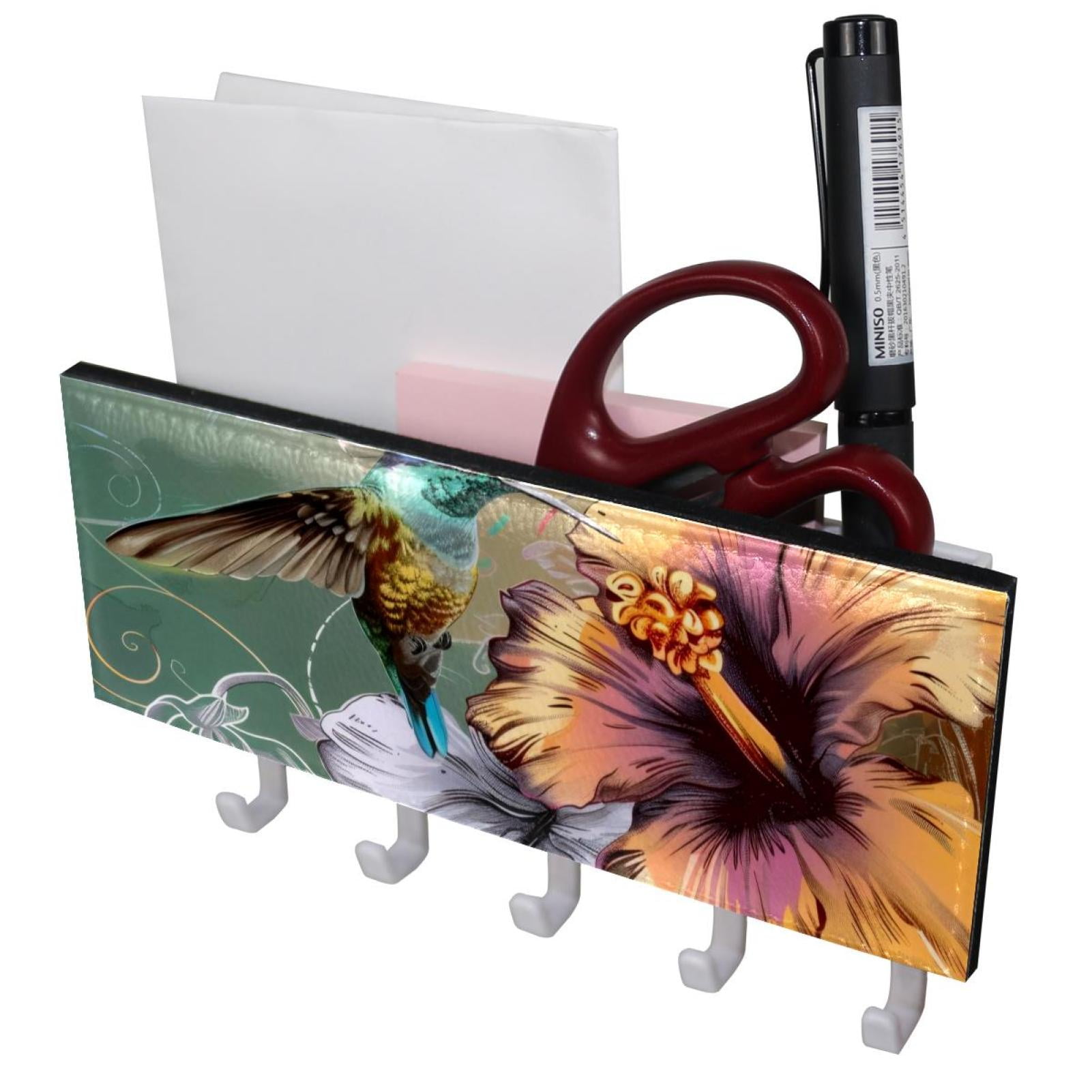 PhooArto Key Holder for Wall Decorative with 5 Key Hooks, Flowers ...
