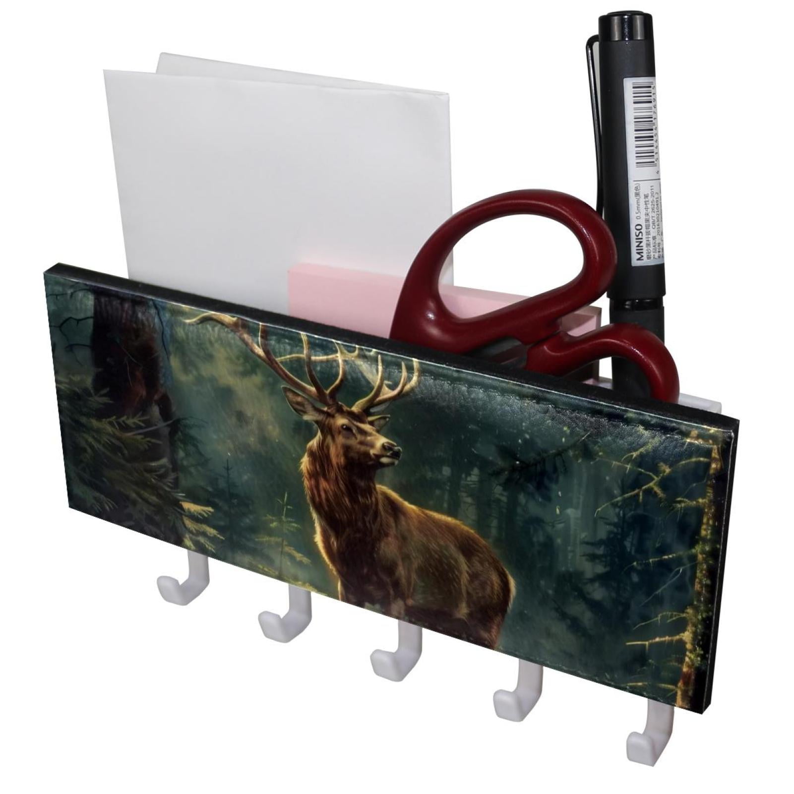 PhooArto Key Holder for Wall Decorative with 5 Key Hooks, Forest ...