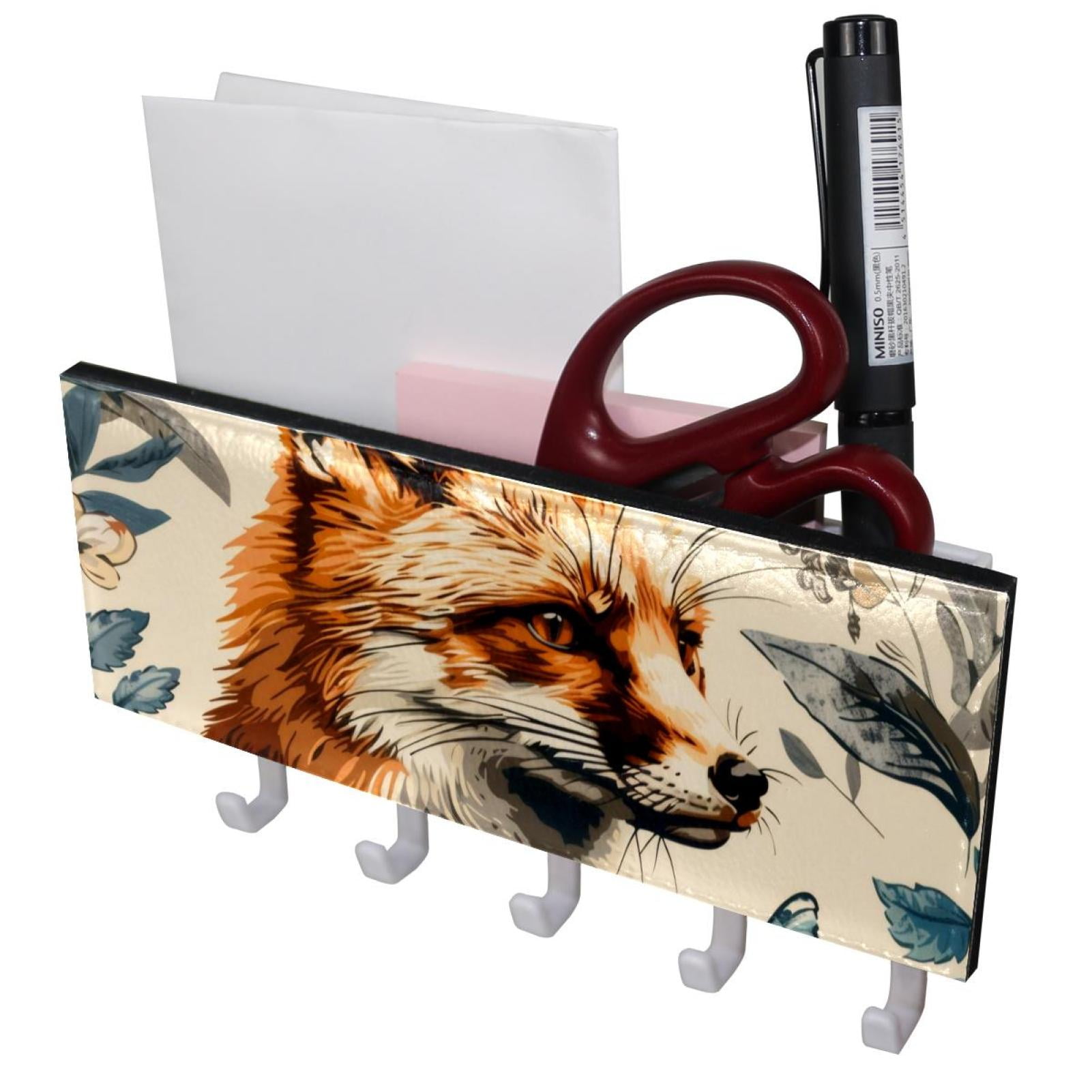 PhooArto Key Holder for Wall Decorative with 5 Key Hooks, Fox and ...