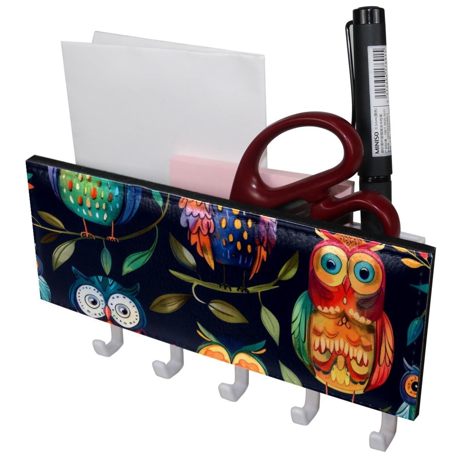 PhooArto Key Holder for Wall Decorative with 5 Key Hooks, Funny Color ...
