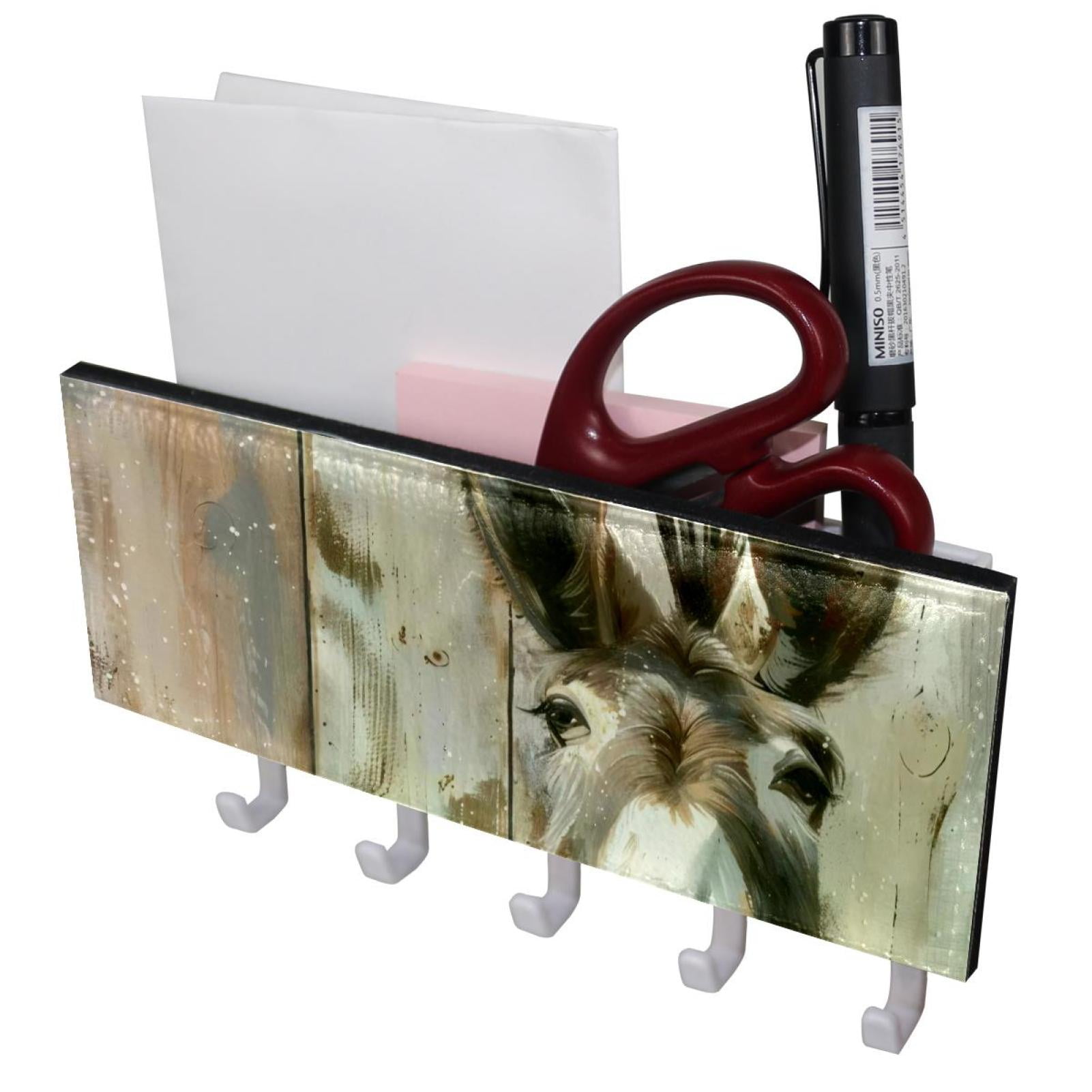 PhooArto Key Holder for Wall Decorative with 5 Key Hooks, Funny Donkey ...