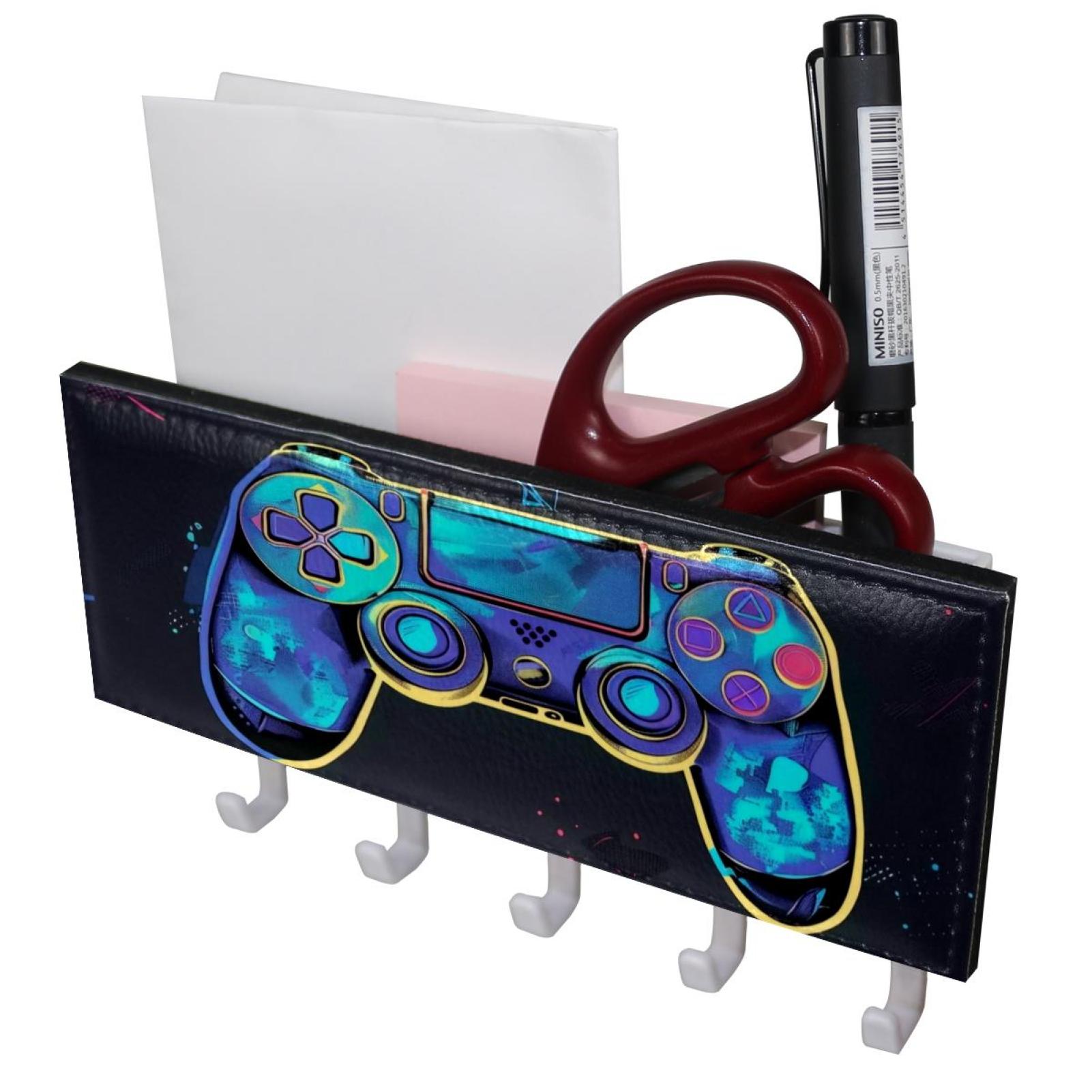 PhooArto Key Holder for Wall Decorative with 5 Key Hooks, Gamer ...