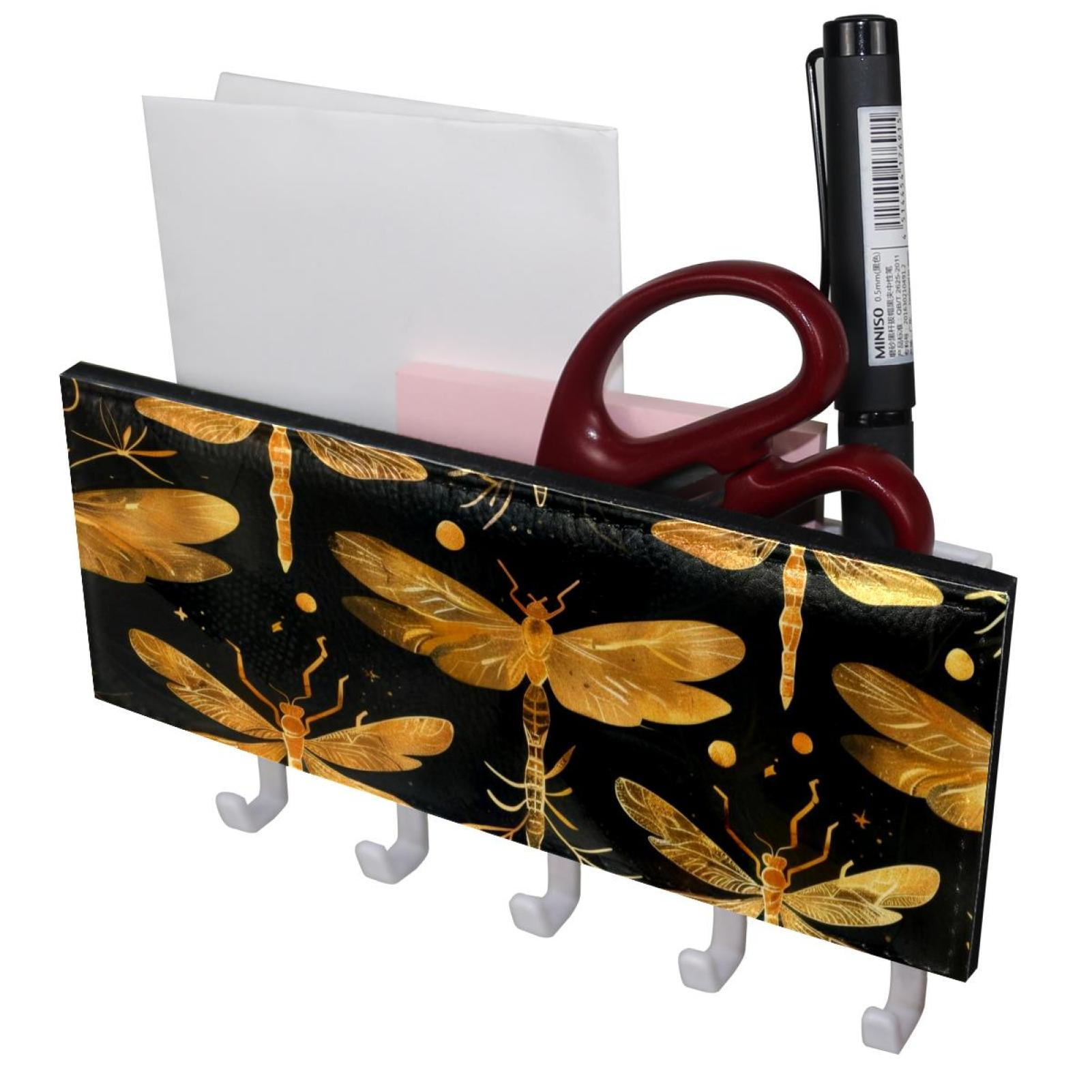 PhooArto Key Holder for Wall Decorative with 5 Key Hooks, Golden ...