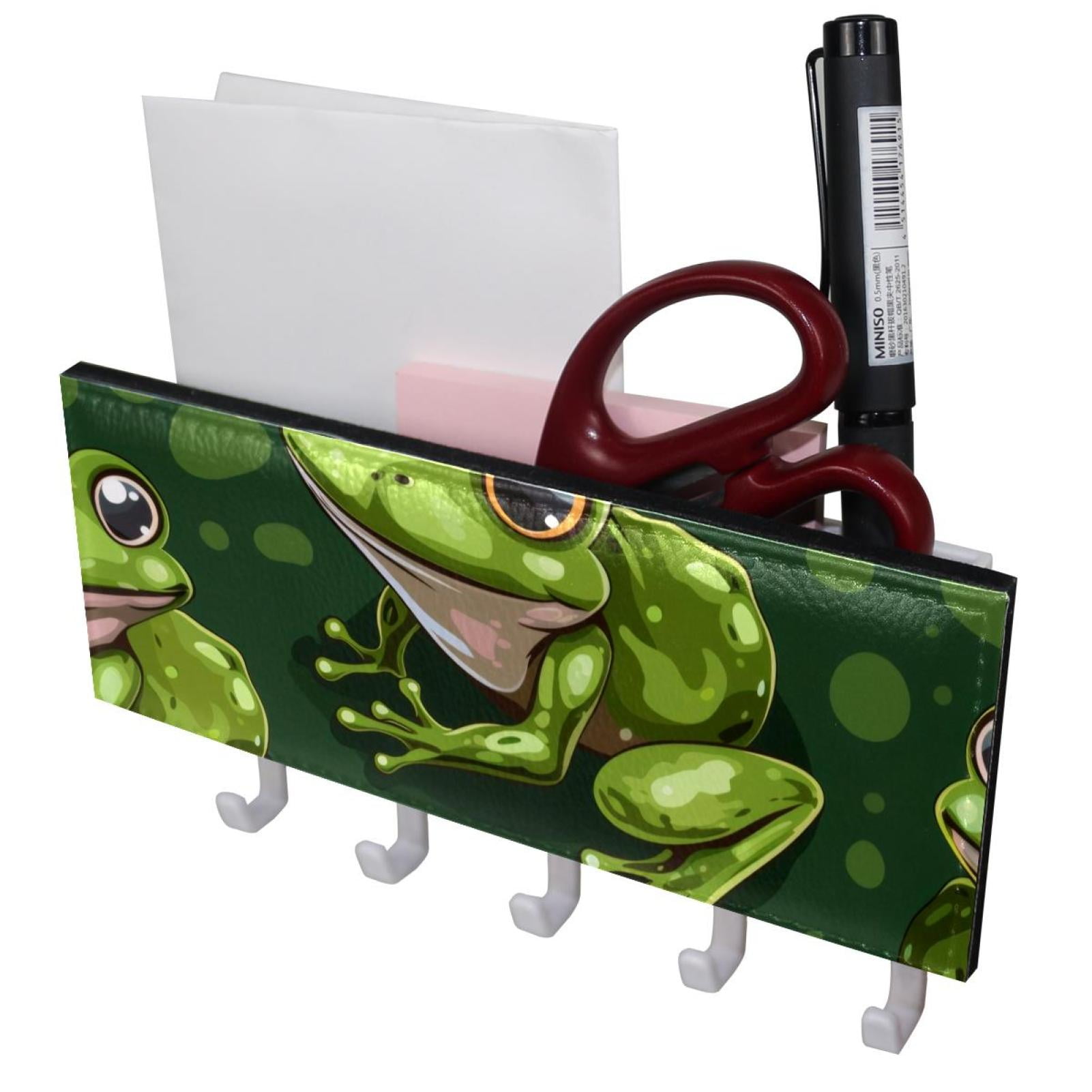 PhooArto Key Holder for Wall Decorative with 5 Key Hooks, Green Frogs ...