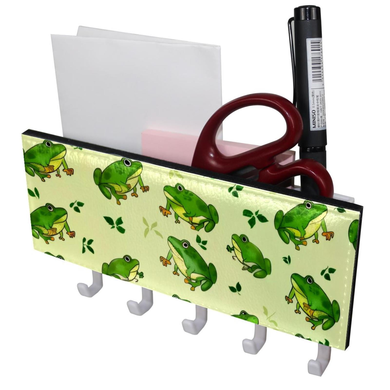 PhooArto Key Holder for Wall Decorative with 5 Key Hooks, Green Frogs ...