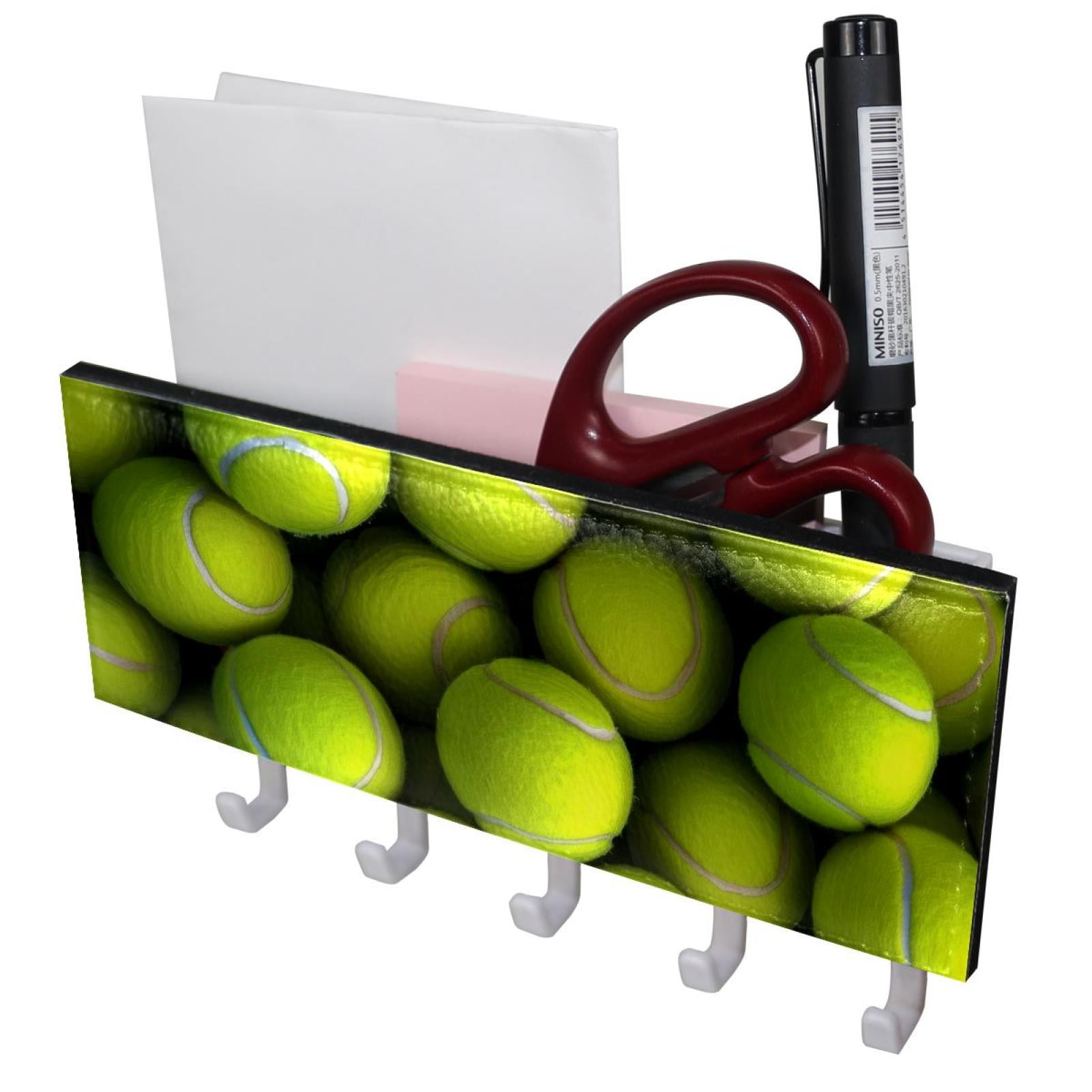 PhooArto Key Holder for Wall Decorative with 5 Key Hooks, Green Tennis ...