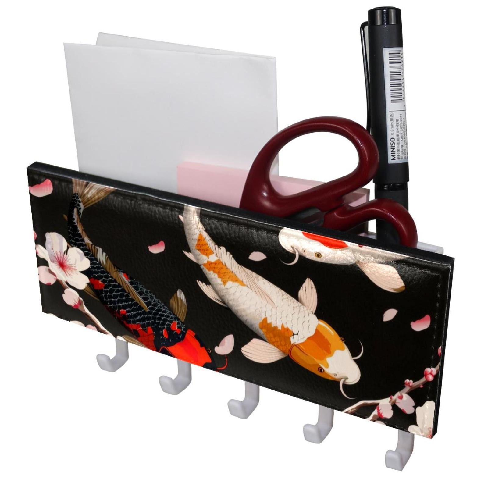PhooArto Key Holder for Wall Decorative with 5 Key Hooks, Koi Fish ...