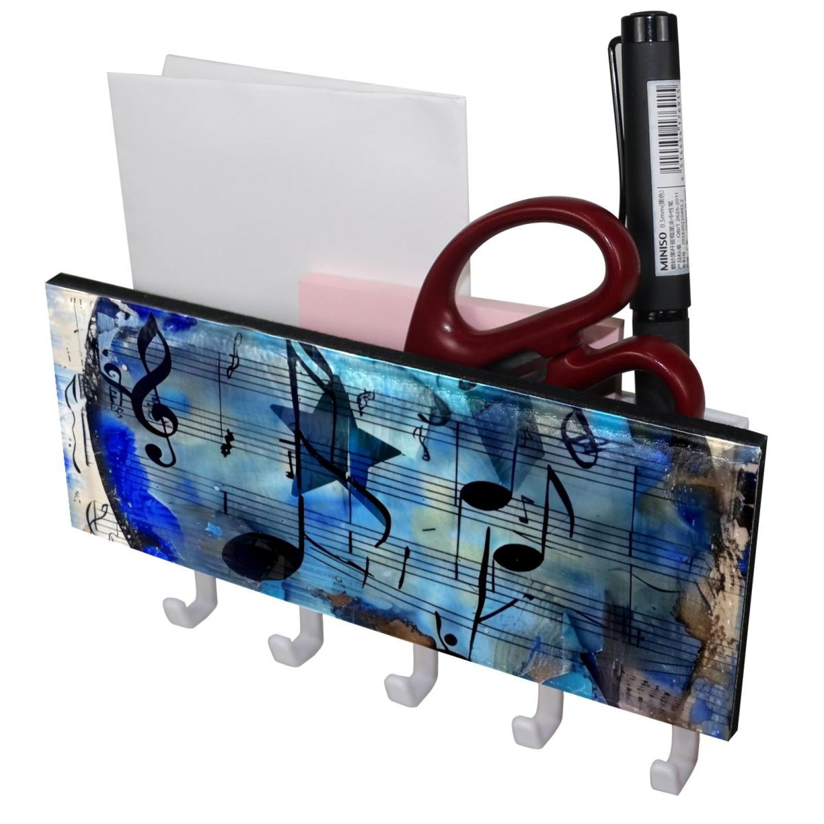 PhooArto Key Holder for Wall Decorative with 5 Key Hooks, Music Notes ...