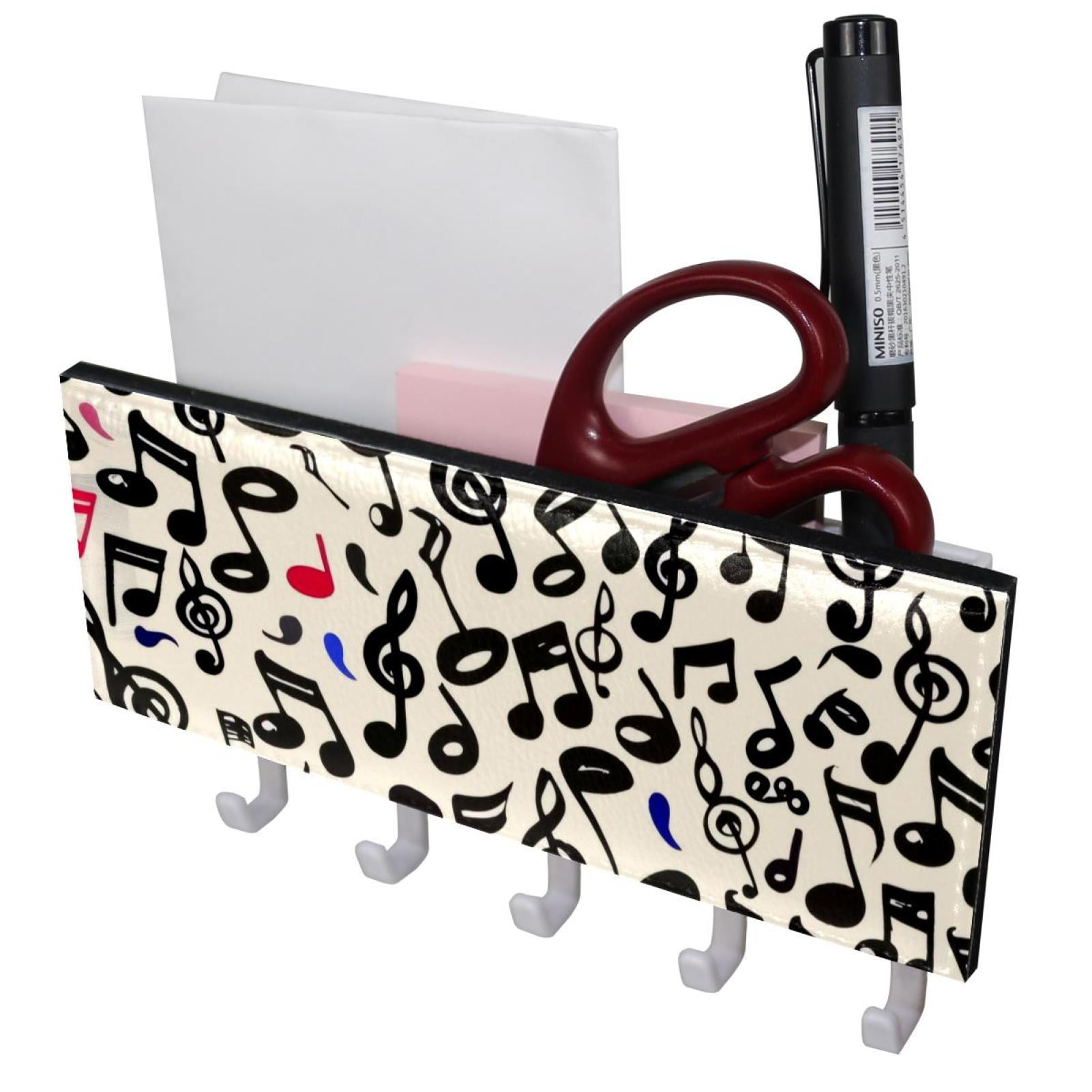 PhooArto Key Holder for Wall Decorative with 5 Key Hooks, Musical Notes ...
