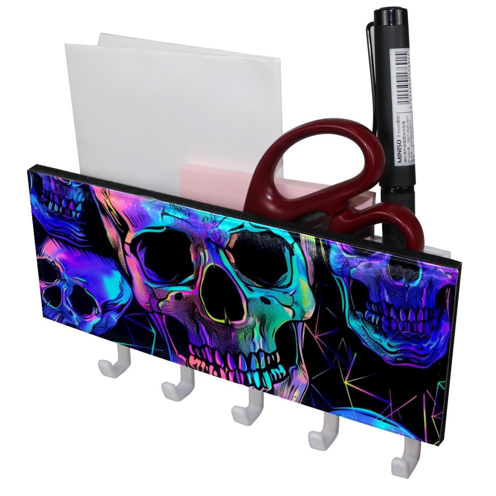 PhooArto Key Holder for Wall Decorative with 5 Key Hooks, Neon Robot ...