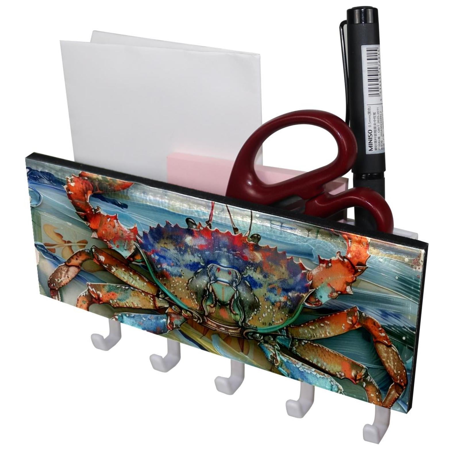 PhooArto Key Holder for Wall Decorative with 5 Key Hooks, Ocean Crab ...